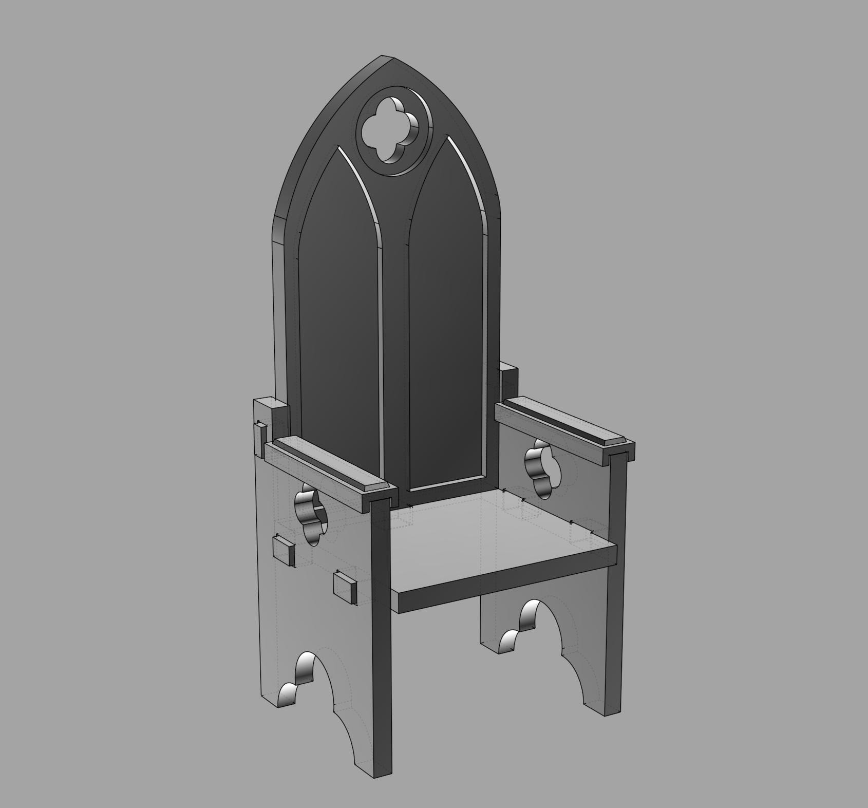 Gothic Medieval High Back Chair Digital File STL - Etsy