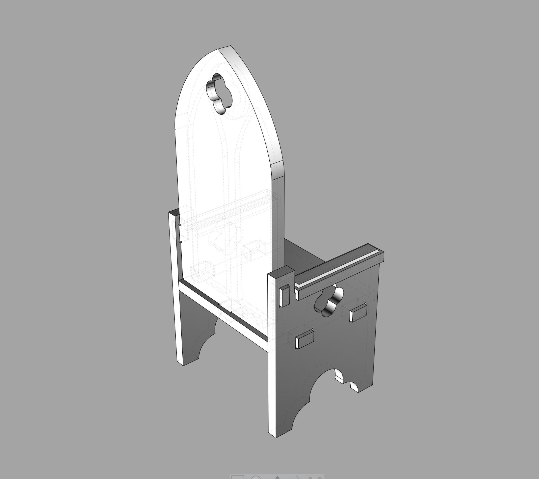Gothic Medieval High Back Chair Digital File STL - Etsy