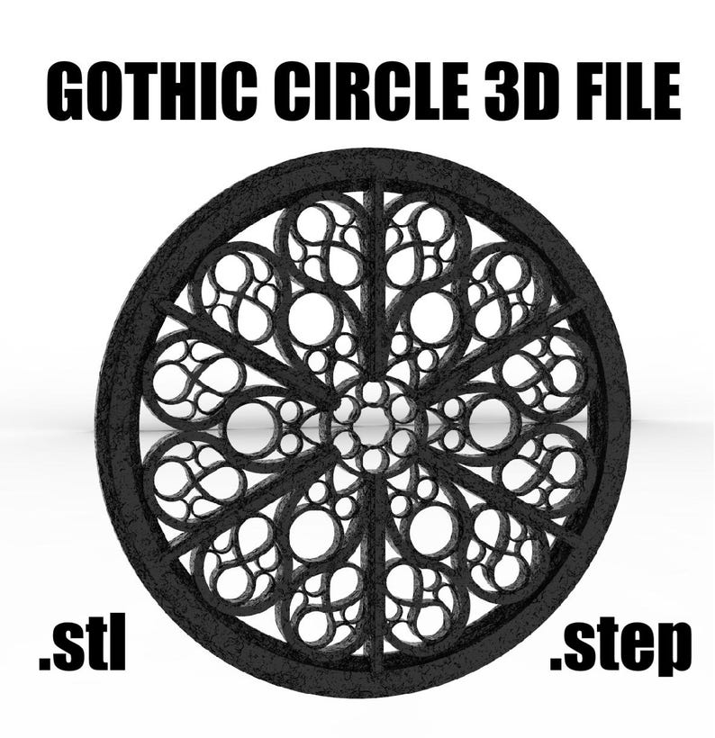 Gothic Circle Decor Window File STL STEP - Etsy