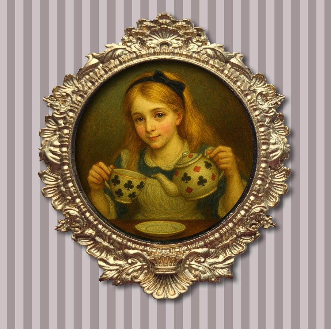 Alice Tea Time Magnet | Wonderland Gothic Fantasy Art Fridge Magnet - Etsy