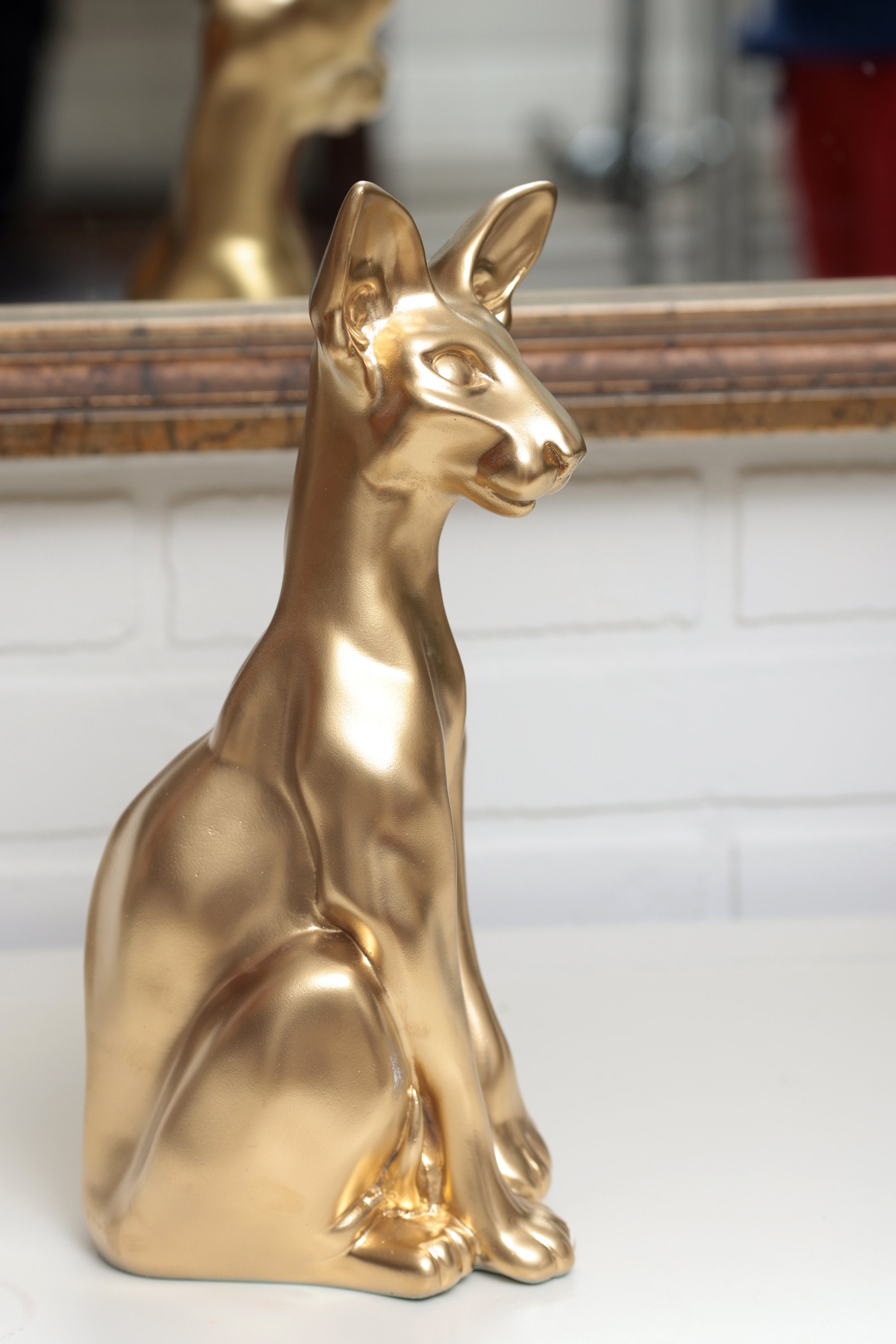 Gold Sphynx Cat Statue Handmade Hand-colored - Etsy Ireland