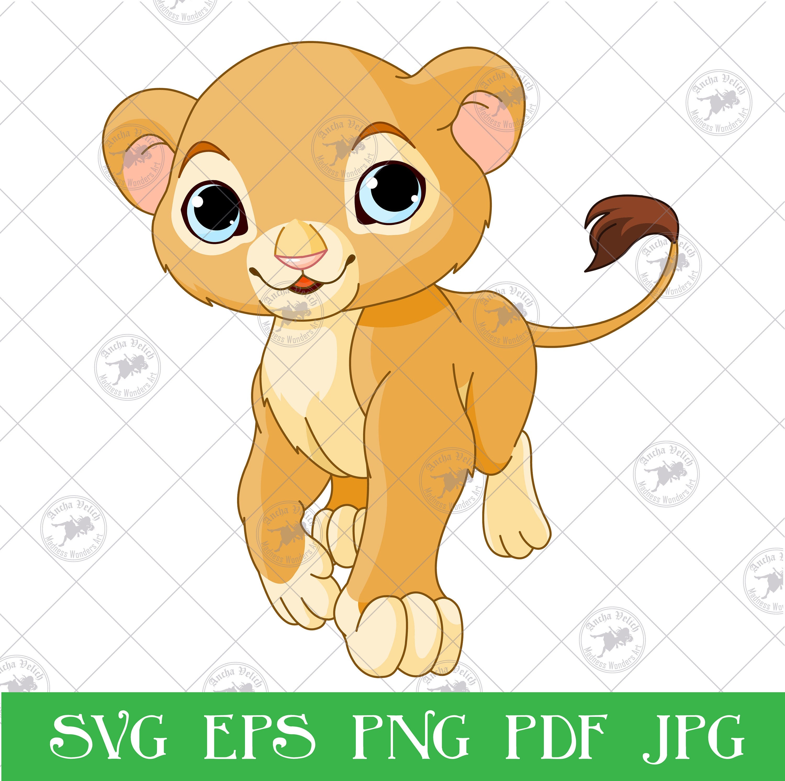 Cartoon Baby Girl Lion