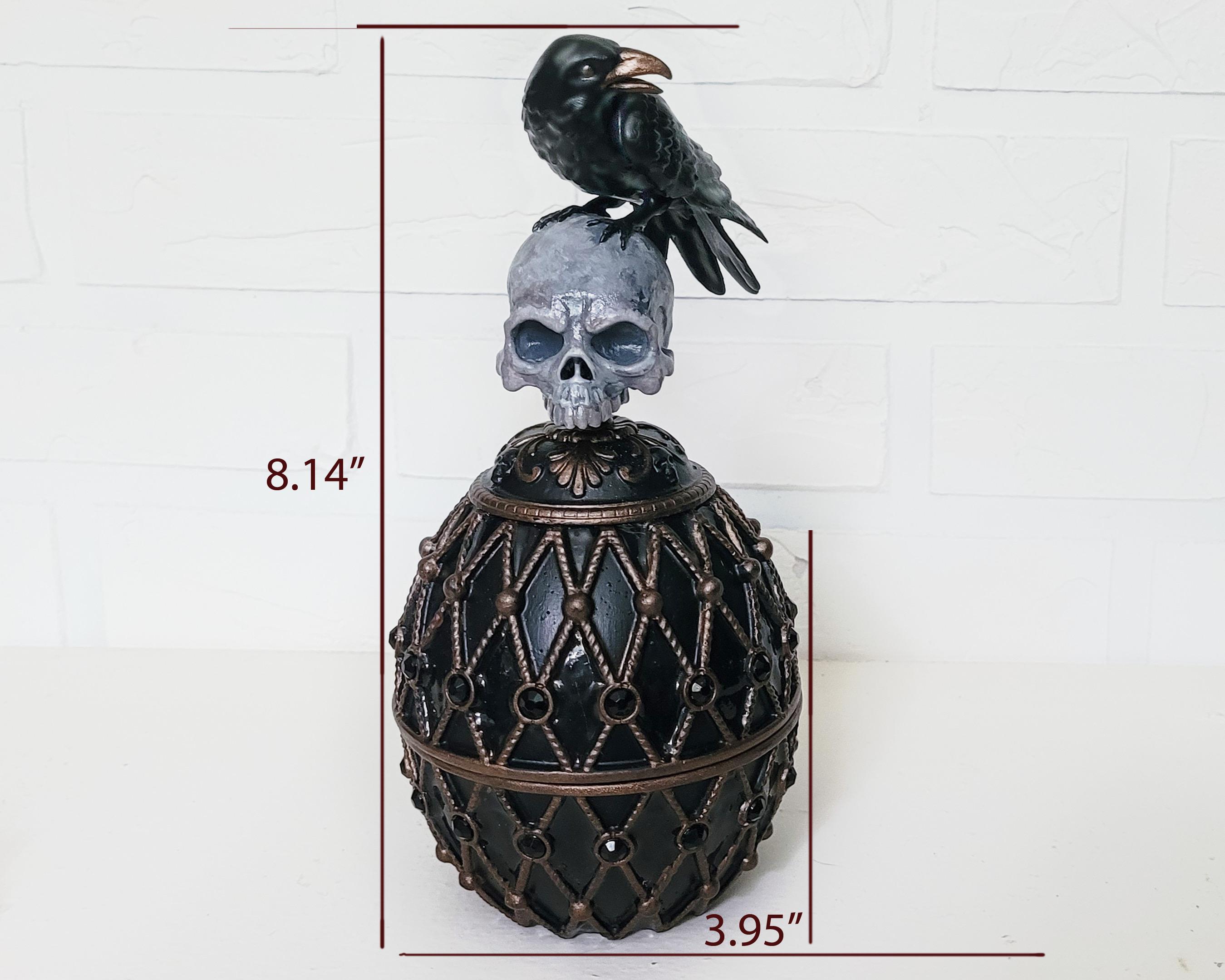 Crow Faberge Style Egg Handcrafted Jewelry Box | Crow Jewelry Box ...