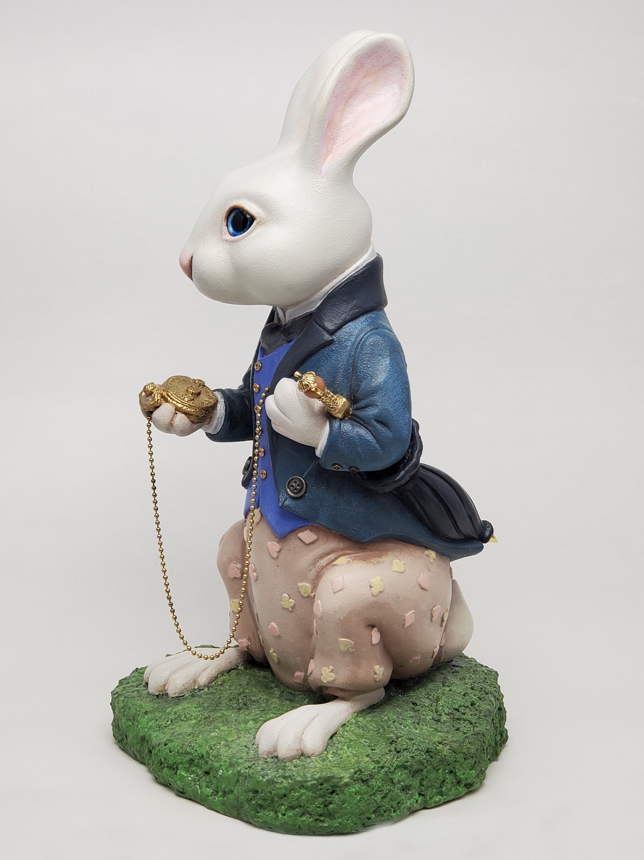 White Rabbit Statue Handmade Hand Colored - Etsy