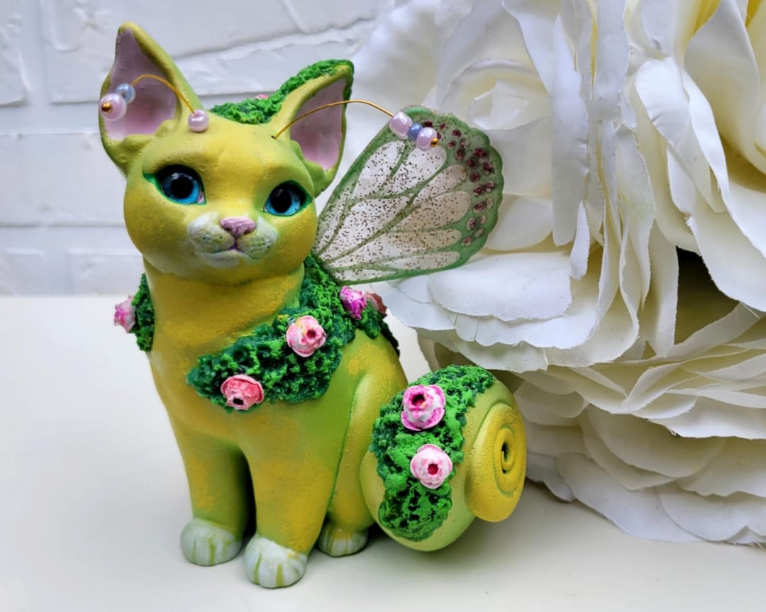 Fairy Forrest Cat Figurine | Cat Statue | Cat Gift | Cat Lover Gift ...