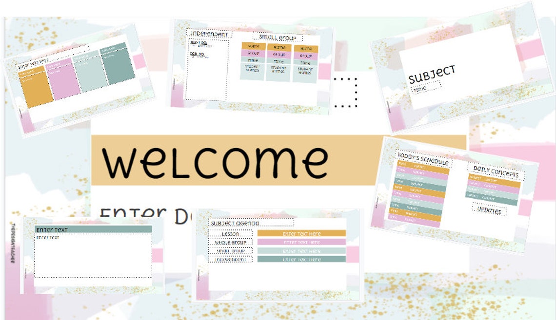 Mint Pink Google Slides Template for Teachers - Etsy