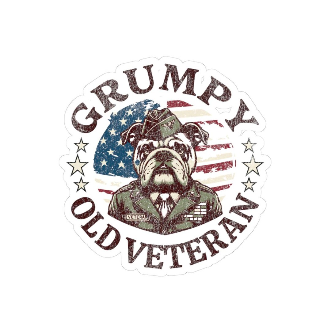 Grumpy Old Veteran Sticker - Etsy