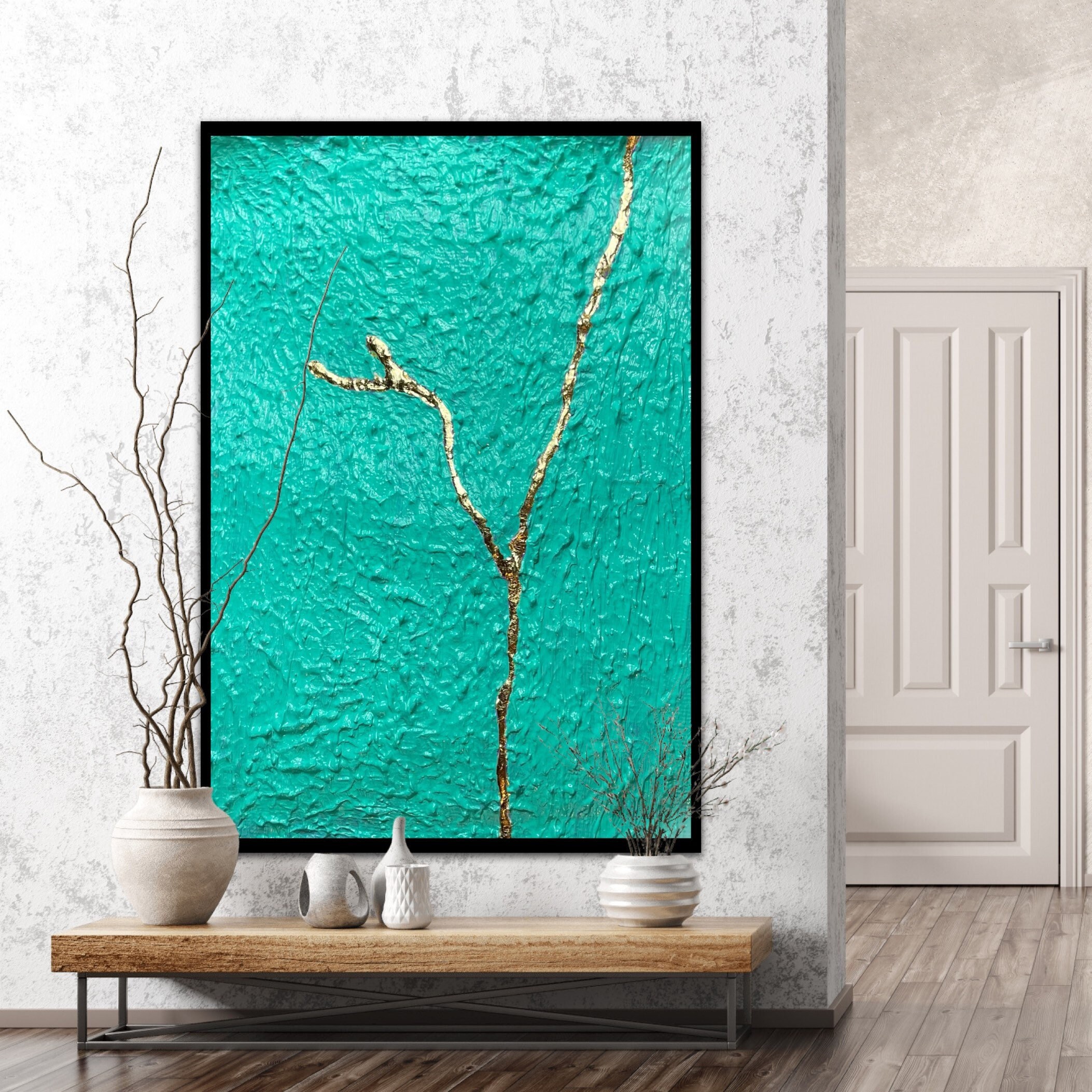 Metal Wall Sculpture Turquise Pastel Abstract Painting | Etsy