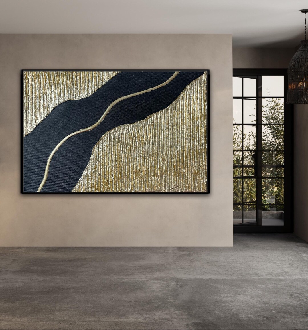 Black And Gold Metal Wall Art
