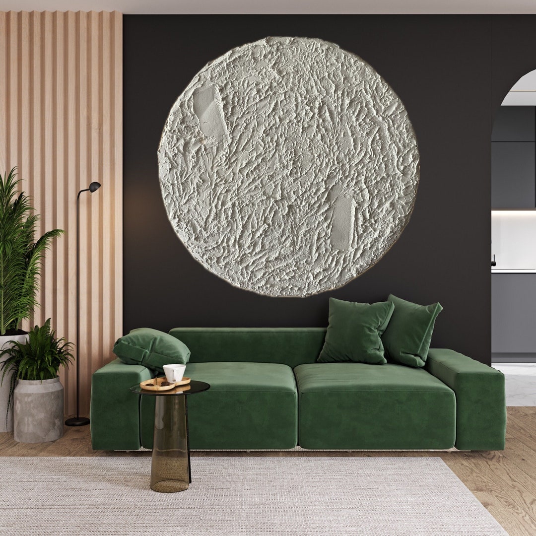 Round Artwork, Concrete Wall Art, Round Wall Hanging, 3D Artwork ...