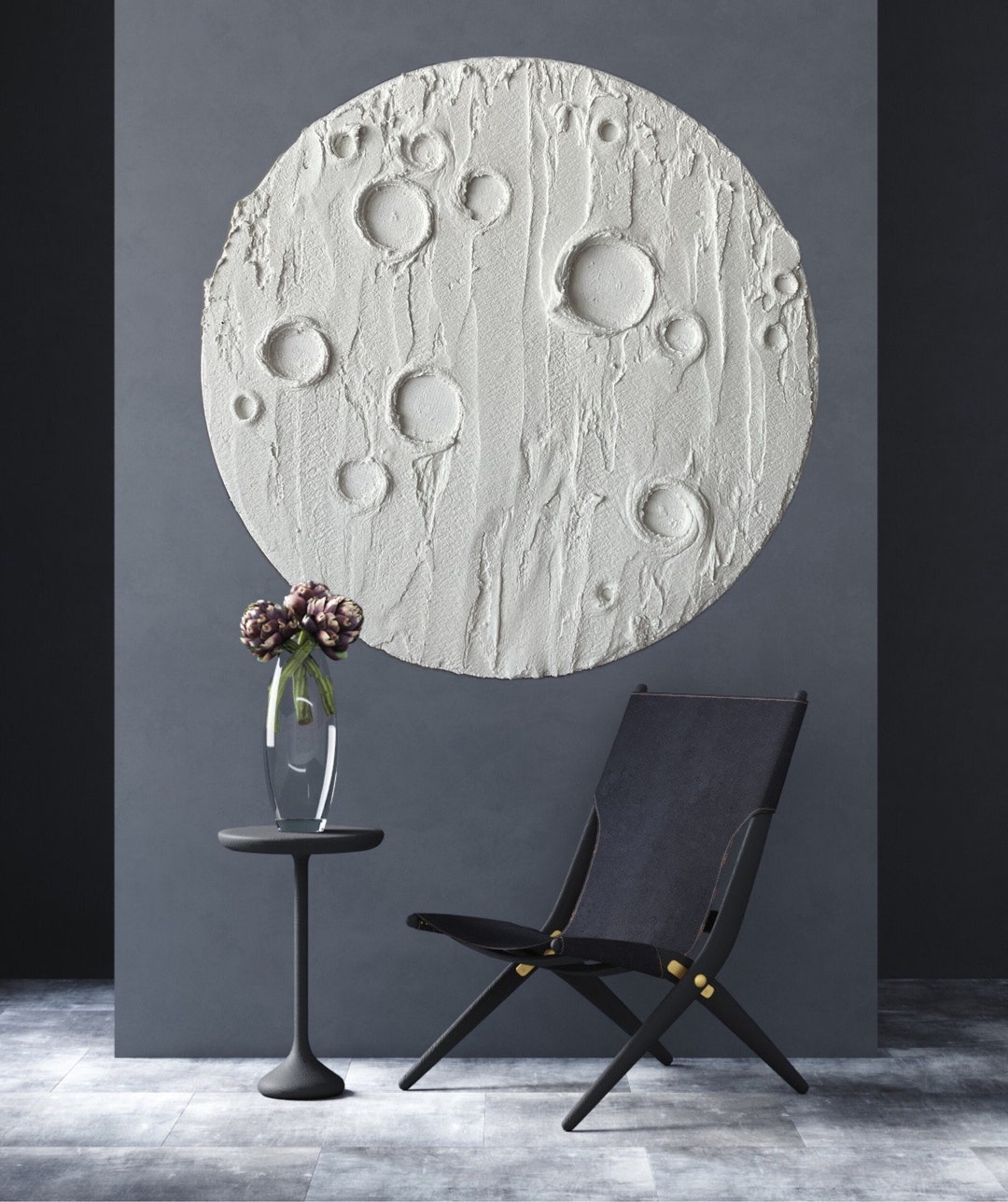 Round Artwork, Moon Wall Art, Round Wall Art, Planet Artwork,moon Wall ...