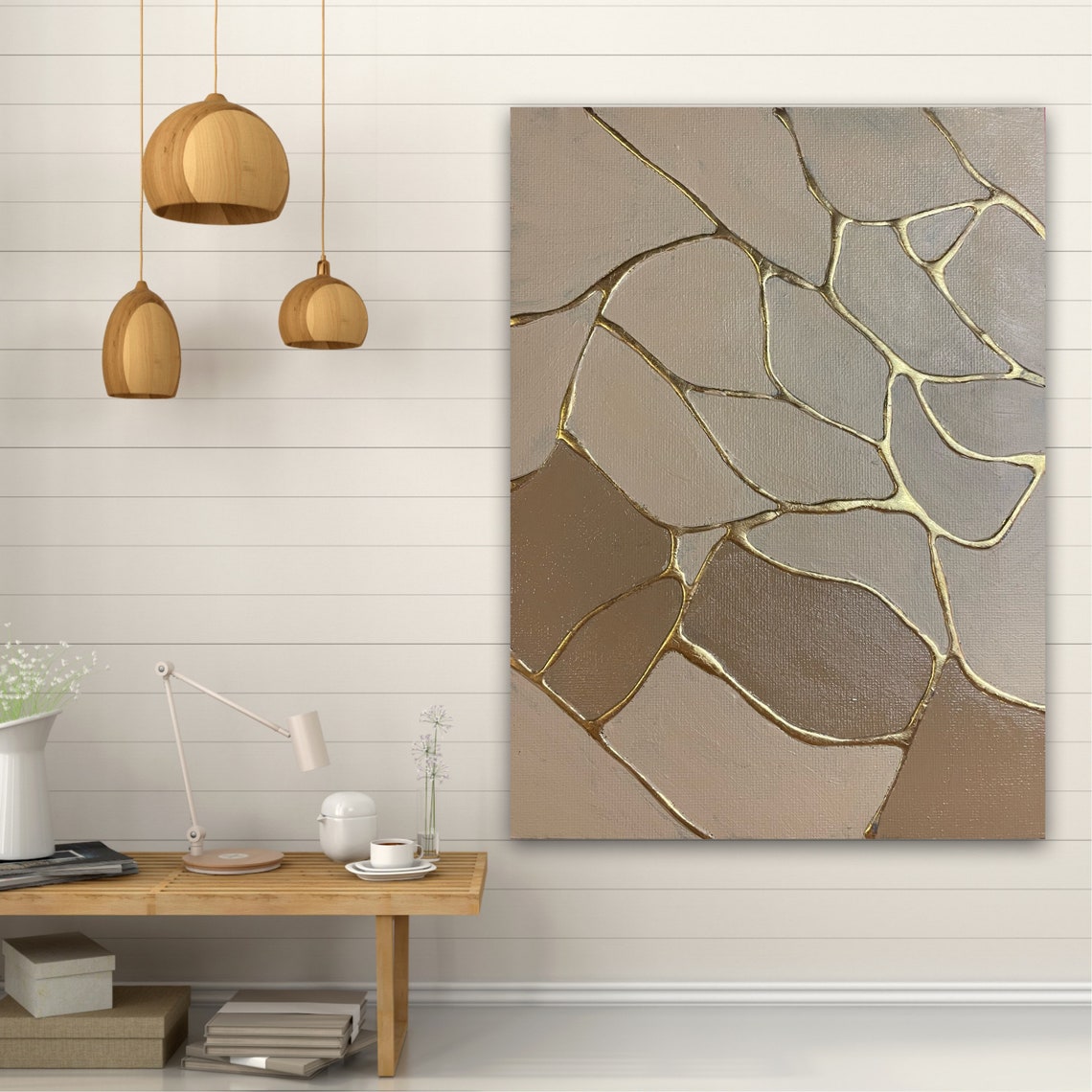 Kintsugi Wall Art Kintsugi Kintsukuroi Beige Art Canvas | Etsy