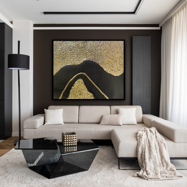 Gold Foil Painting, Kintsugi, Gold Metal Wall Art, Japanese Artwork ...