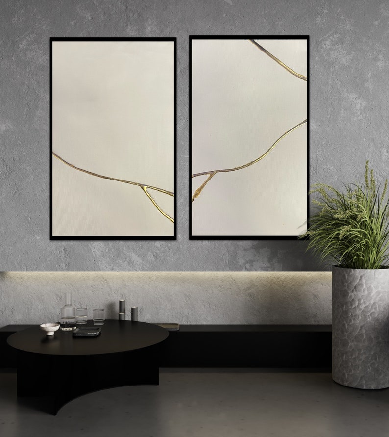 Kintsugi Wall Art, Wall Art Set,2 Piece Wall Art, Set of 2 Wall Art ...
