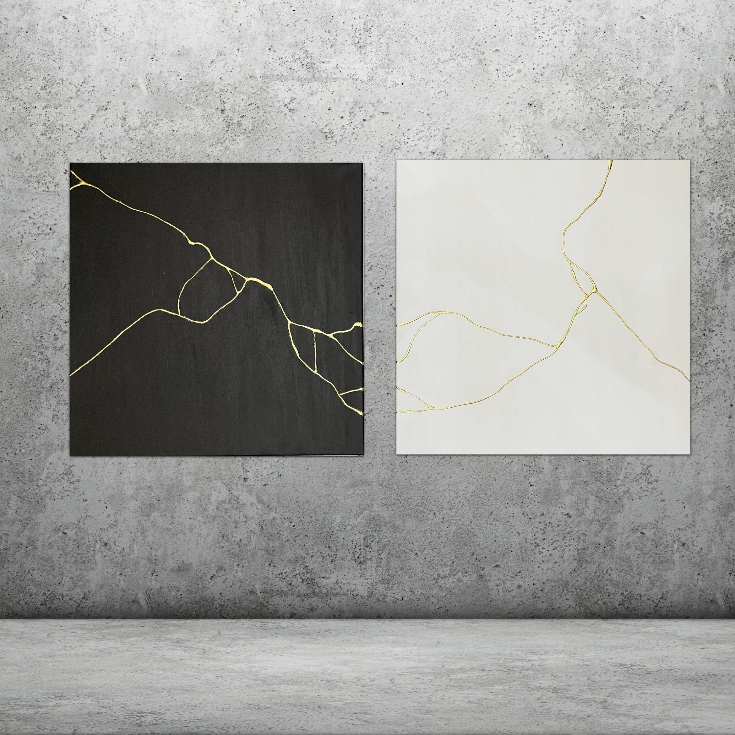 2 Piece Wall Art Kintsugi Wall Art Japanese Art Kintsugi | Etsy