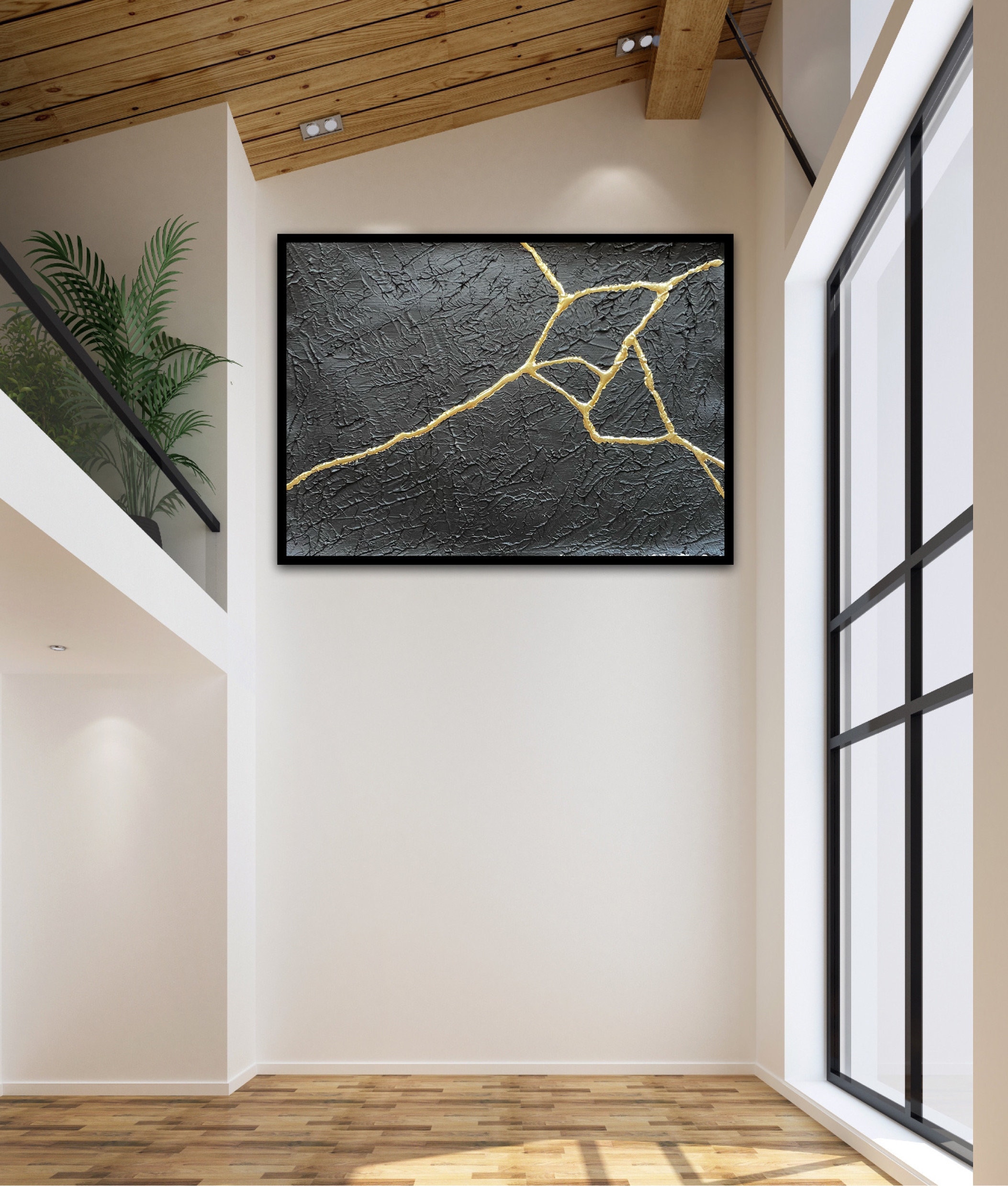 Black Kintsugi Wall Art Wabi Sabi Furniture Kintsugi - Etsy