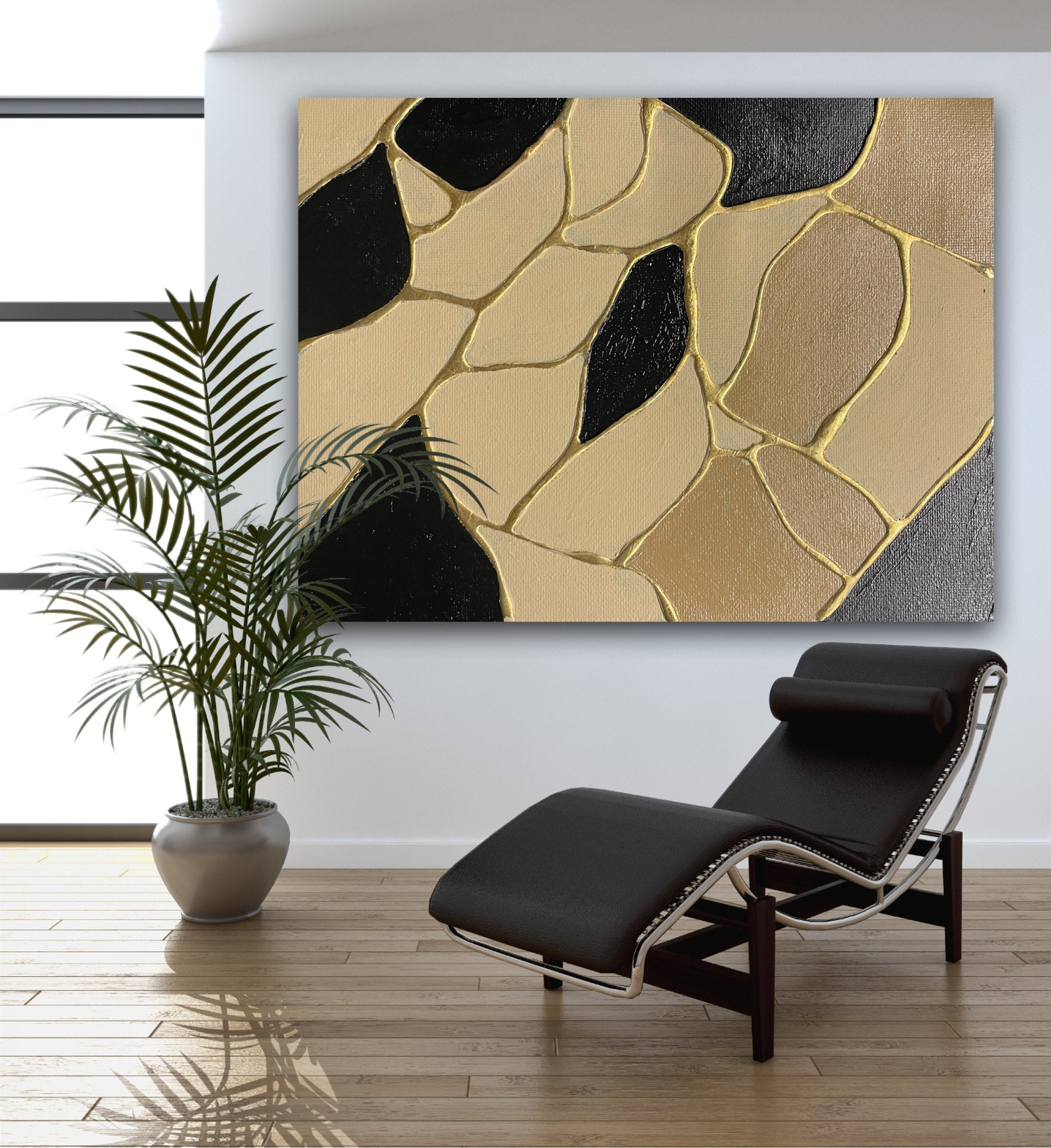 Rustic Metal Wall Art, Kintsugi Wall Art,3d Wall Art, Gold Metal Wall ...