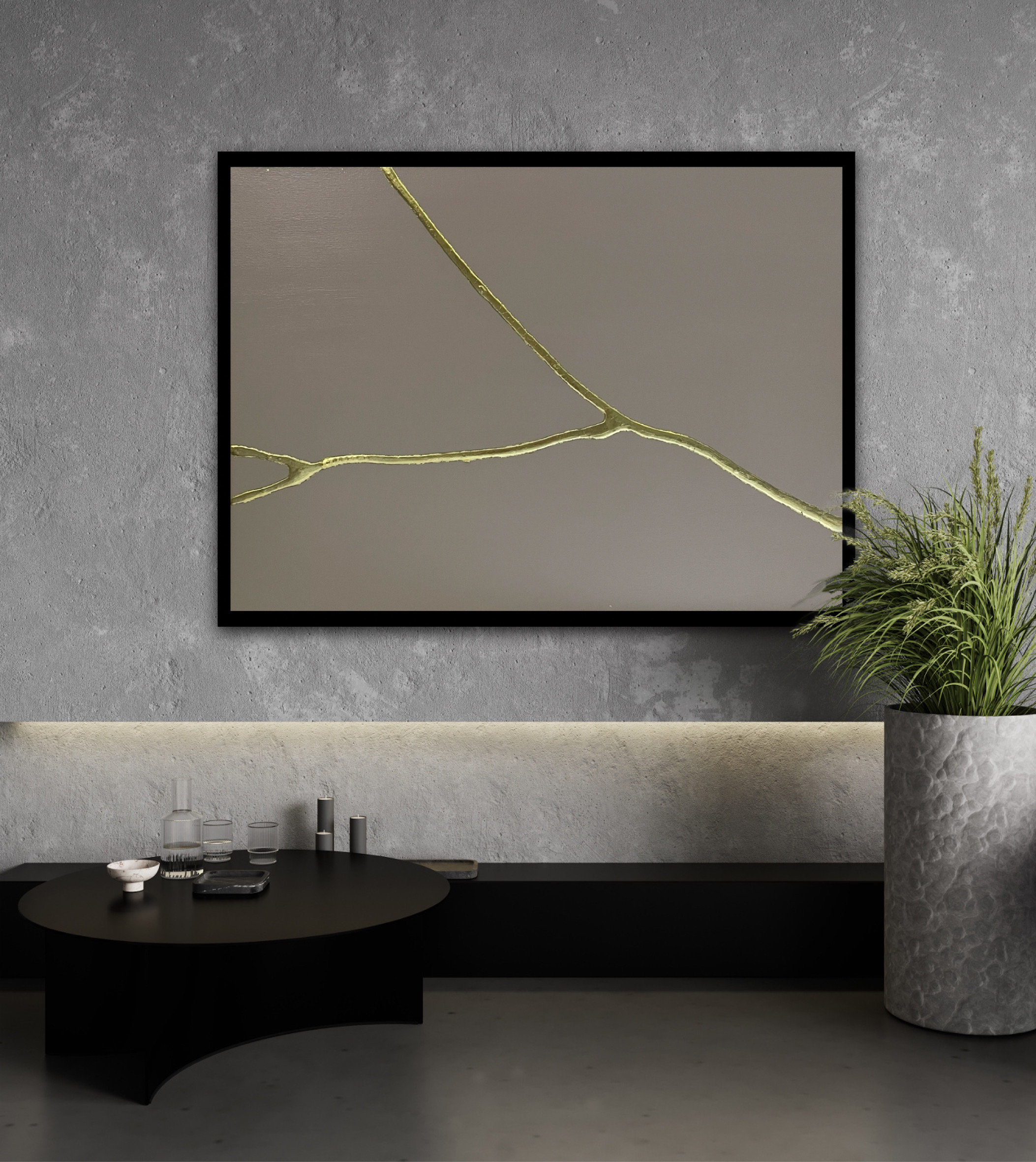 Kintsugi Wall Art, Kintsugi Pottery, Japanese Ceramics, Minimal Artwork, Beige and Gold Art ...