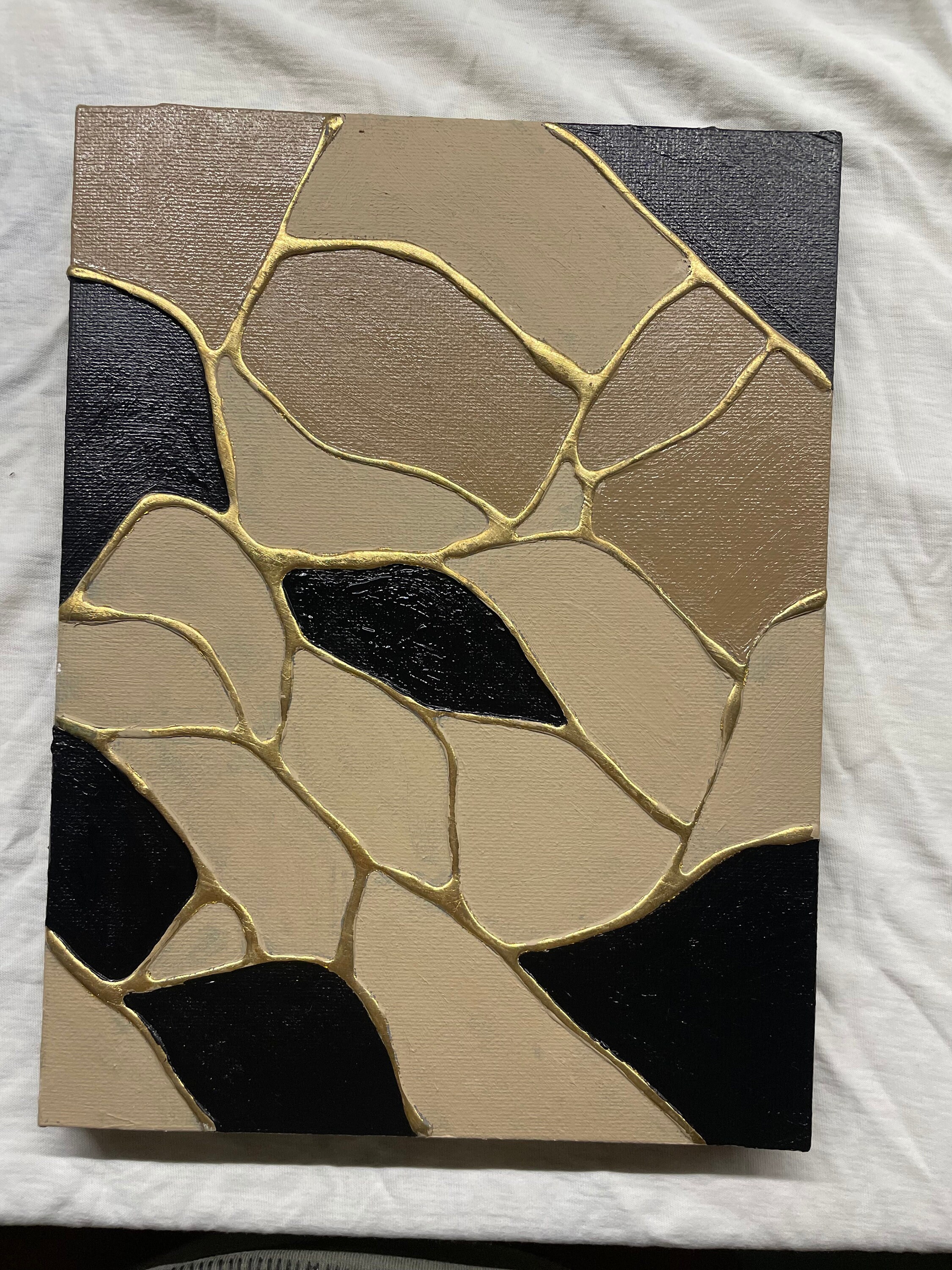 Rustic Metal Wall Art, Kintsugi Wall Art,3d Wall Art, Gold Metal Wall ...