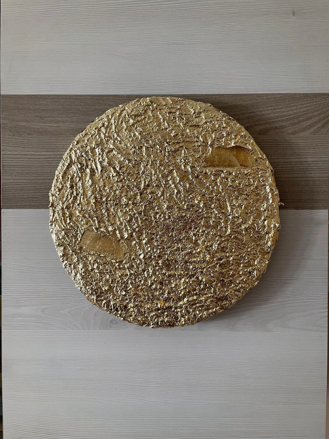Round Metal Wall Art, Gold Room Decor, Circular Wall Art, Dimensional ...