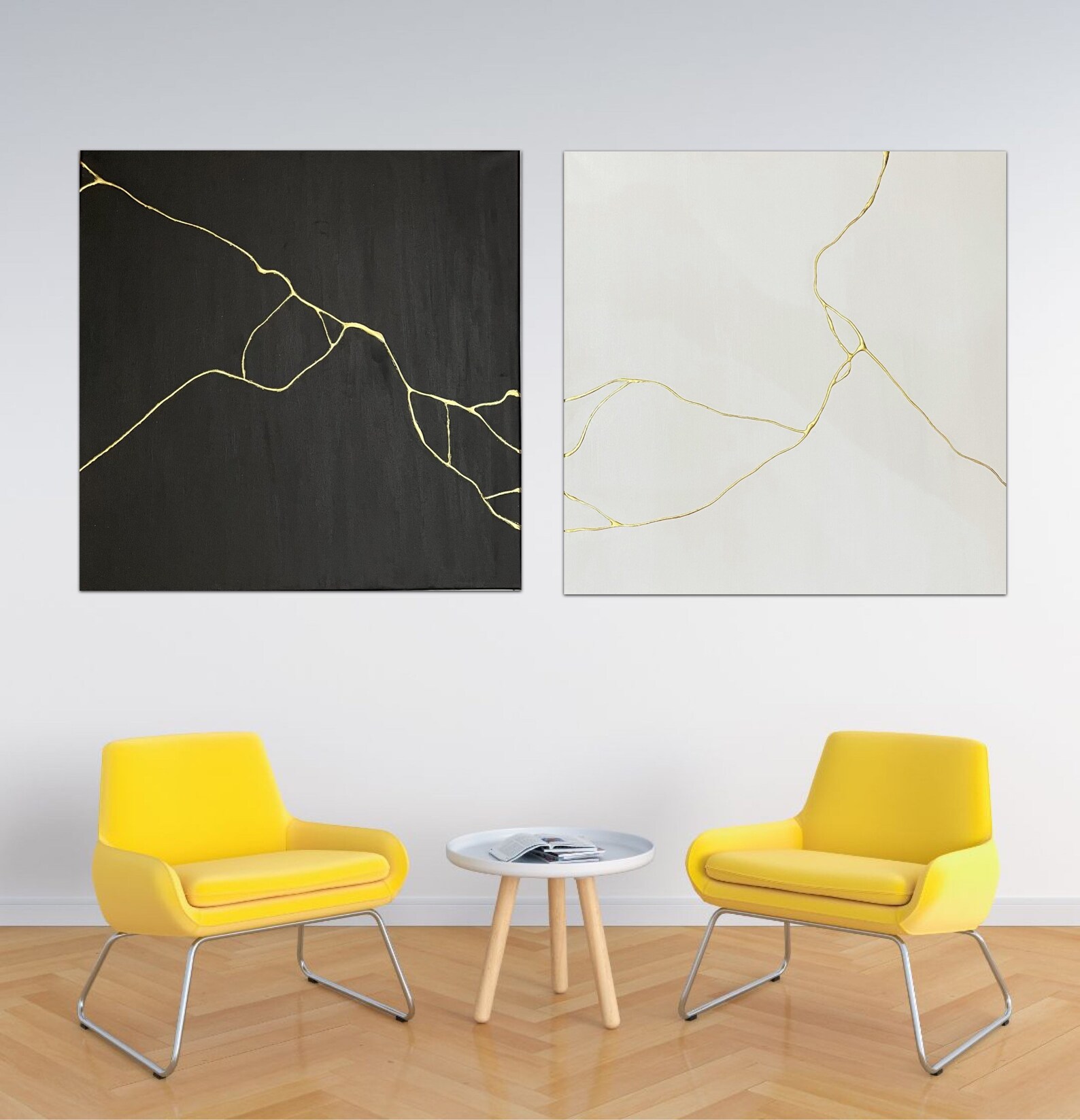 2 Piece Wall Art Kintsugi Wall Art Japanese Art Kintsugi - Etsy