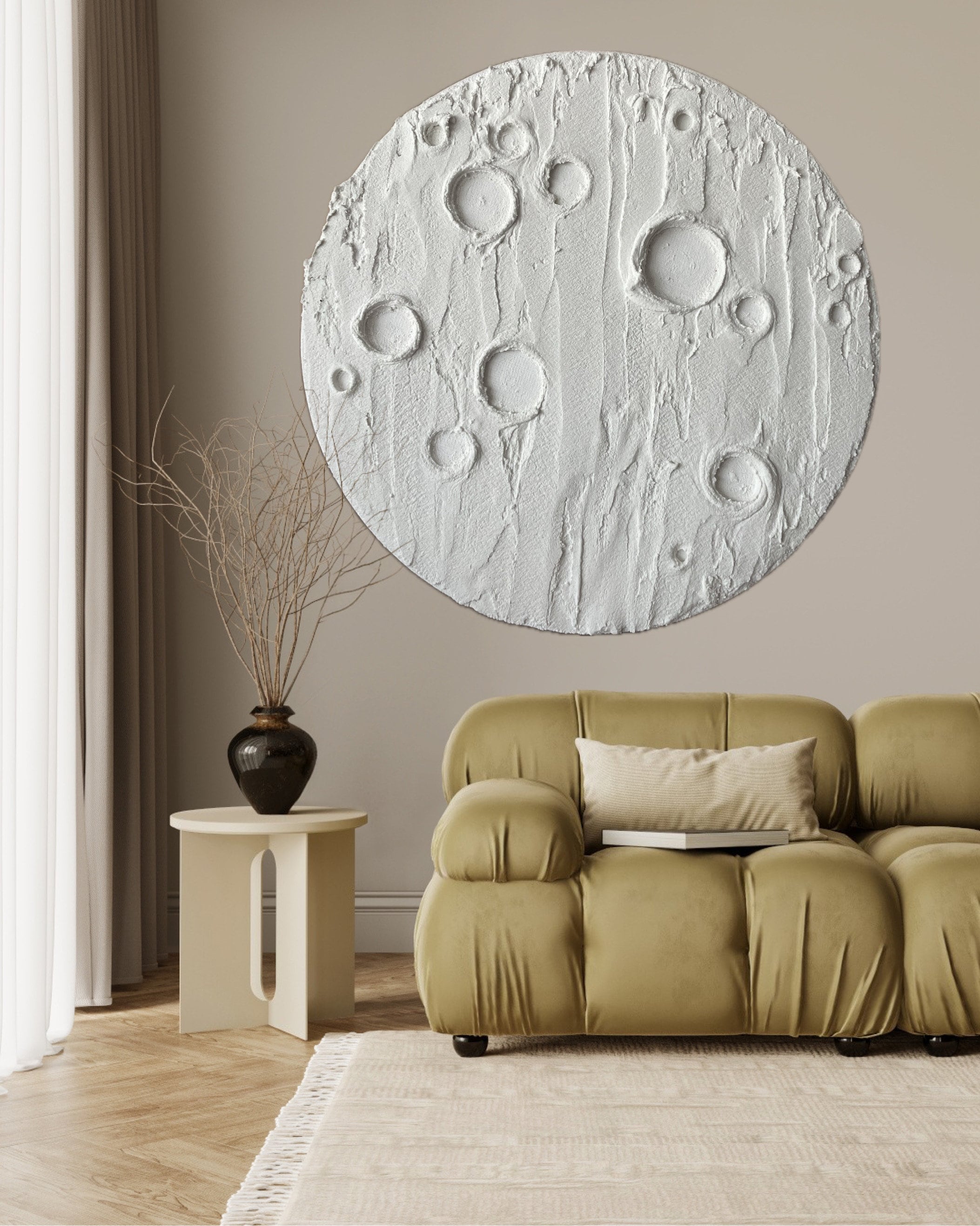 Round Artwork, Moon Wall Art, Round Wall Art, Planet Artwork,moon Wall ...