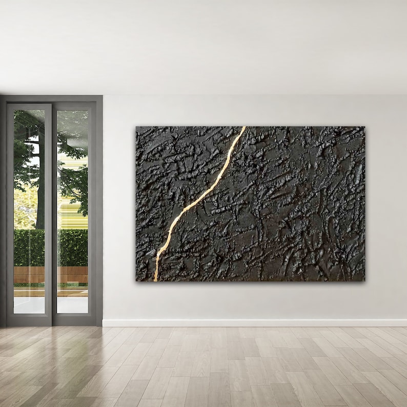 Wabi Sabi Wall Art Kintsugi Wall Art Kintsugi Black Wall - Etsy