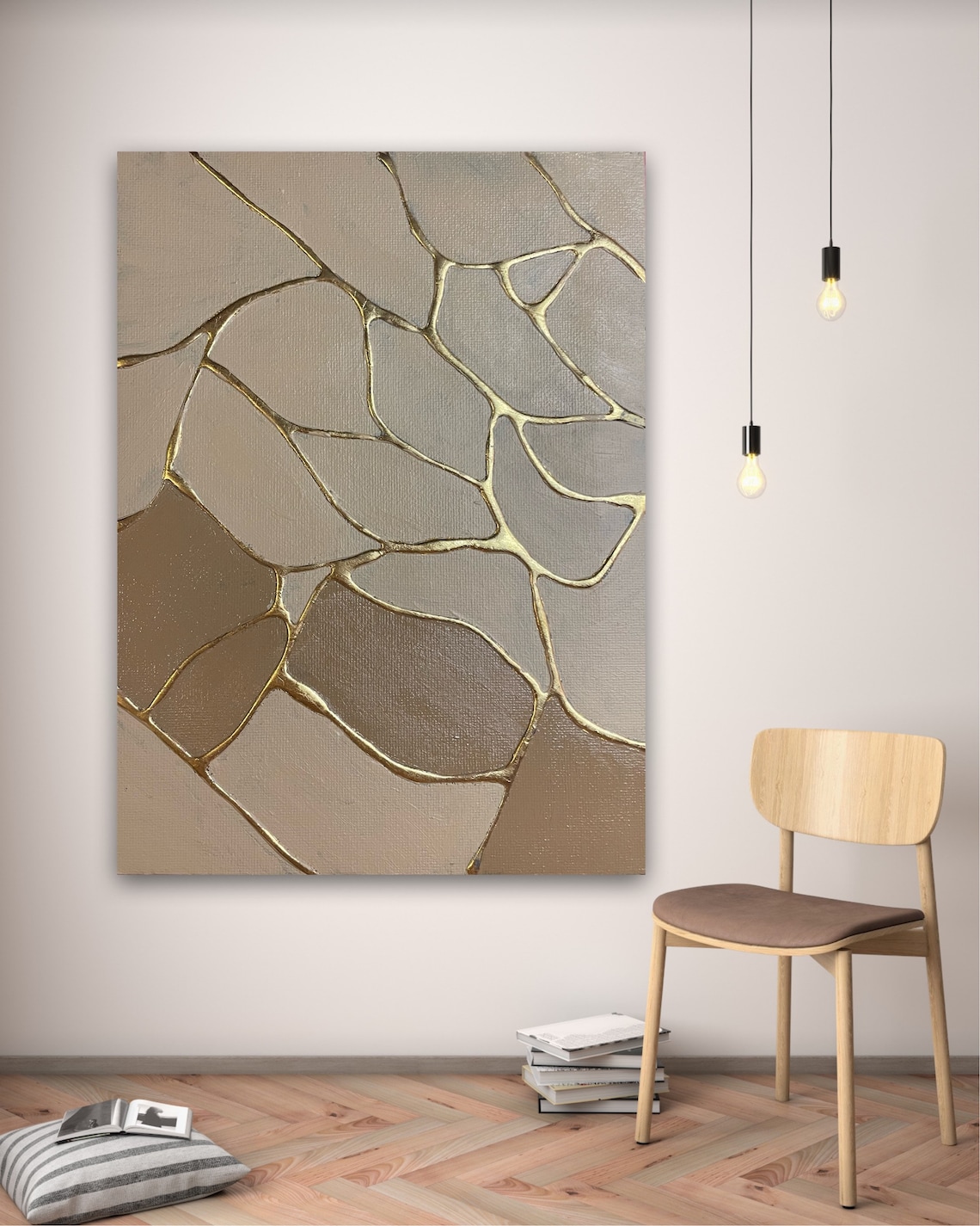 Kintsugi Wall Art Kintsugi Kintsukuroi Beige Art Canvas | Etsy