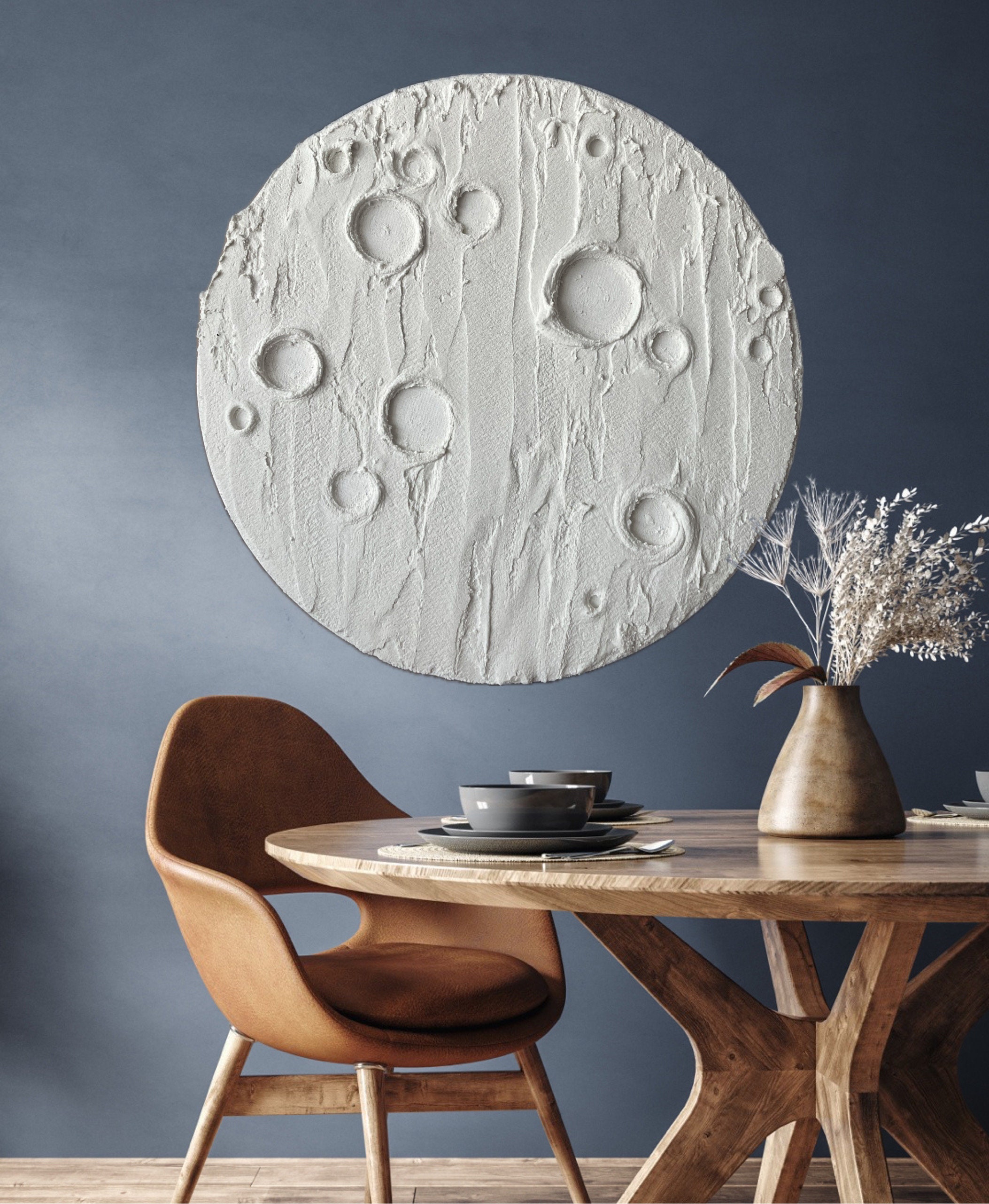 Round Artwork, Moon Wall Art, Round Wall Art, Planet Artwork,moon Wall ...