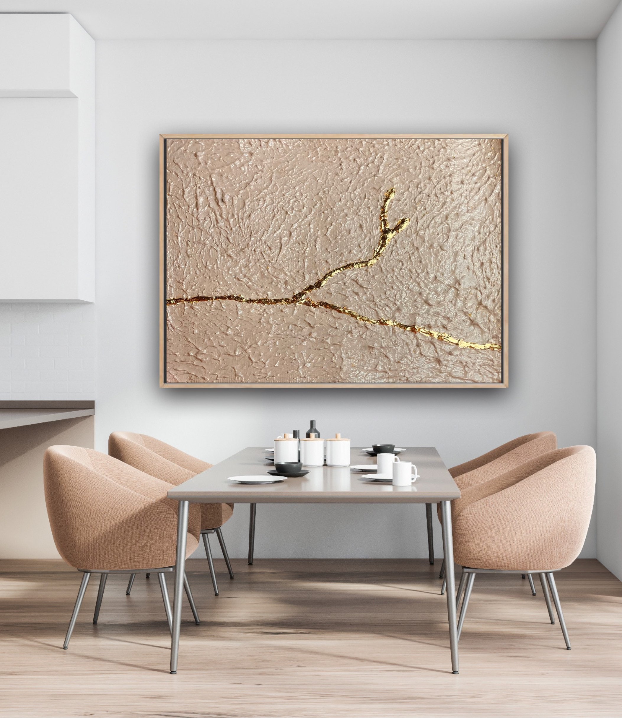 Plaster Art, Palette Knife Painting, Kintsugi, Kintsugi Pottery, Beige ...