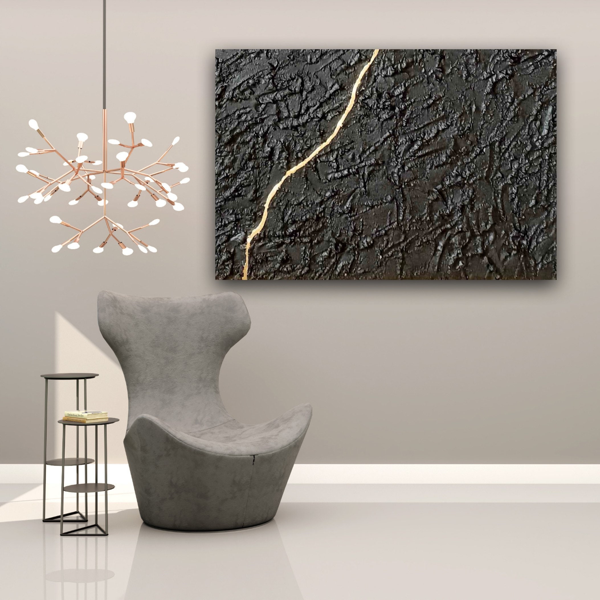 Wabi Sabi Wall Art Kintsugi Wall Art Kintsugi Black Wall - Etsy