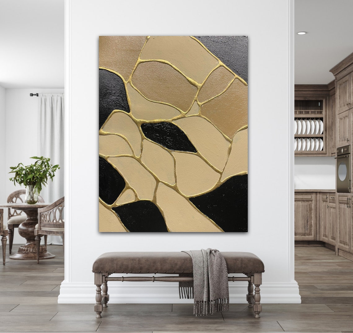 Rustic Metal Wall Art Kintsugi Wall Art3d Wall Art Gold - Etsy