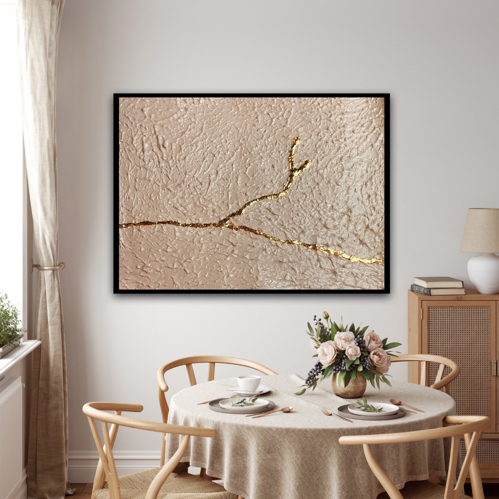 Plaster Art, Palette Knife Painting, Kintsugi, Kintsugi Pottery, Beige ...