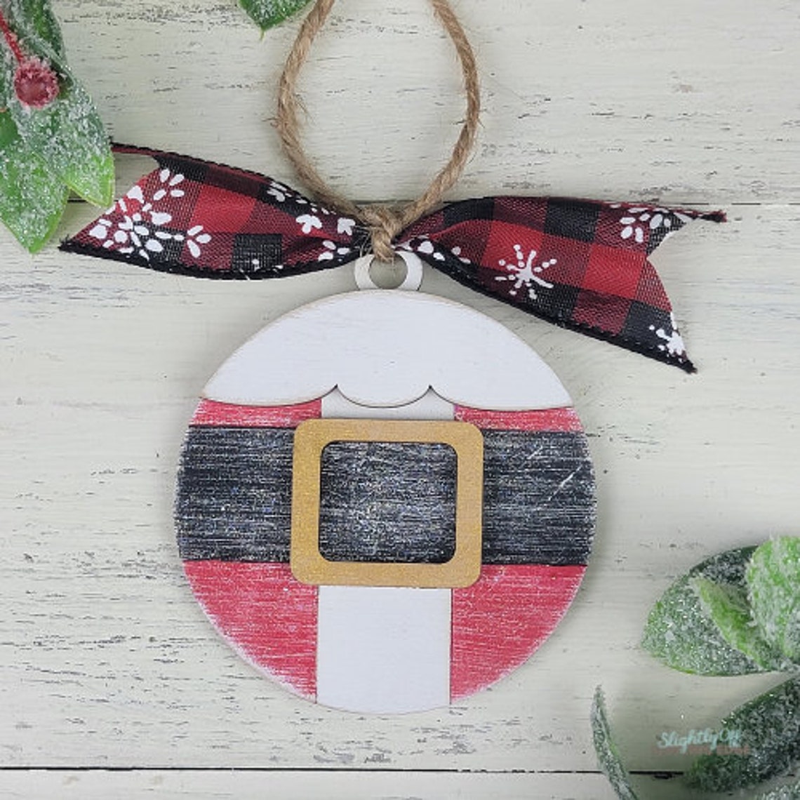 SVG Santa Belly Ornament Glowforge and Laser Files SVG Ho Ho Ho ...