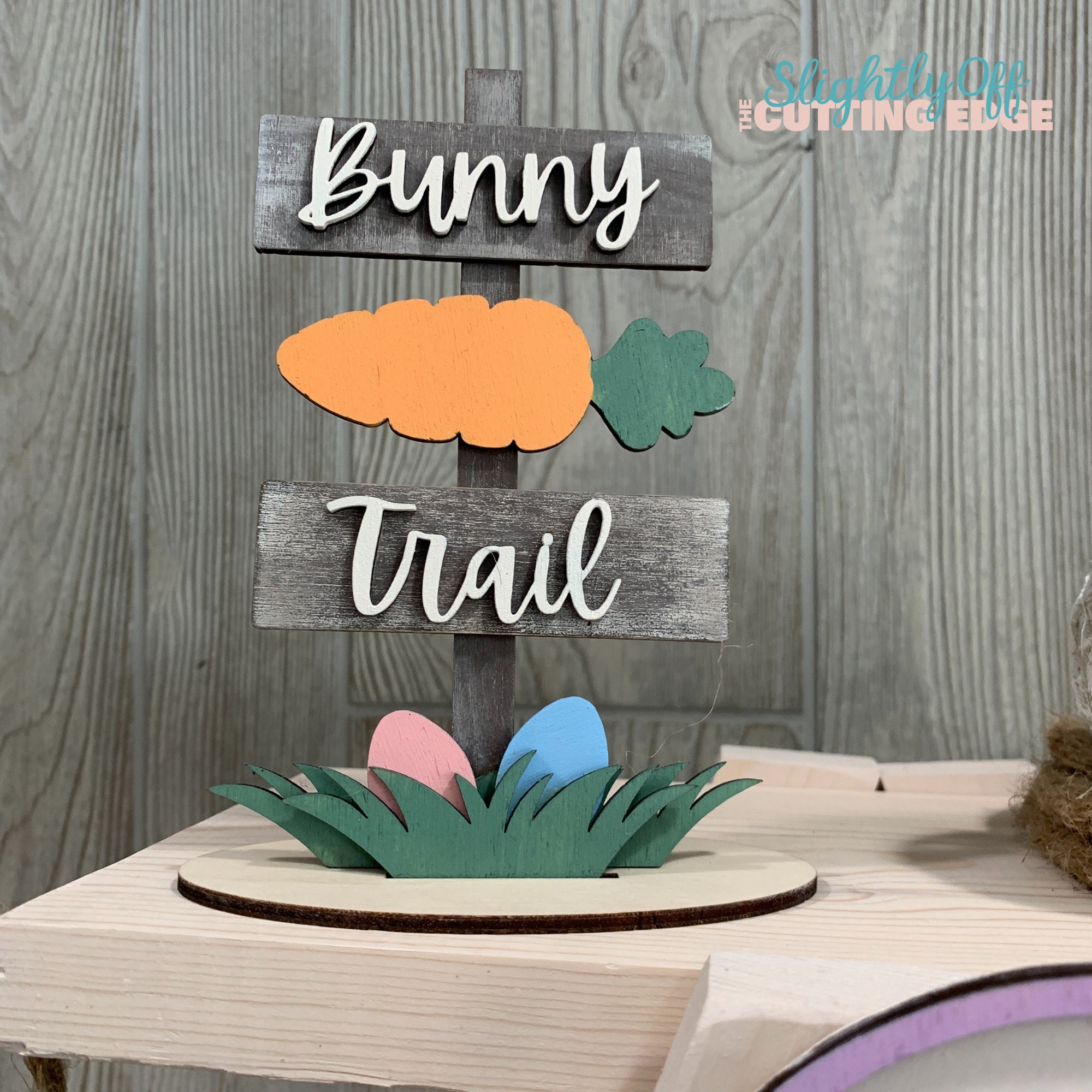 SVG Easter Tiered Tray Bunny Trail Sign Happy Easter - Etsy