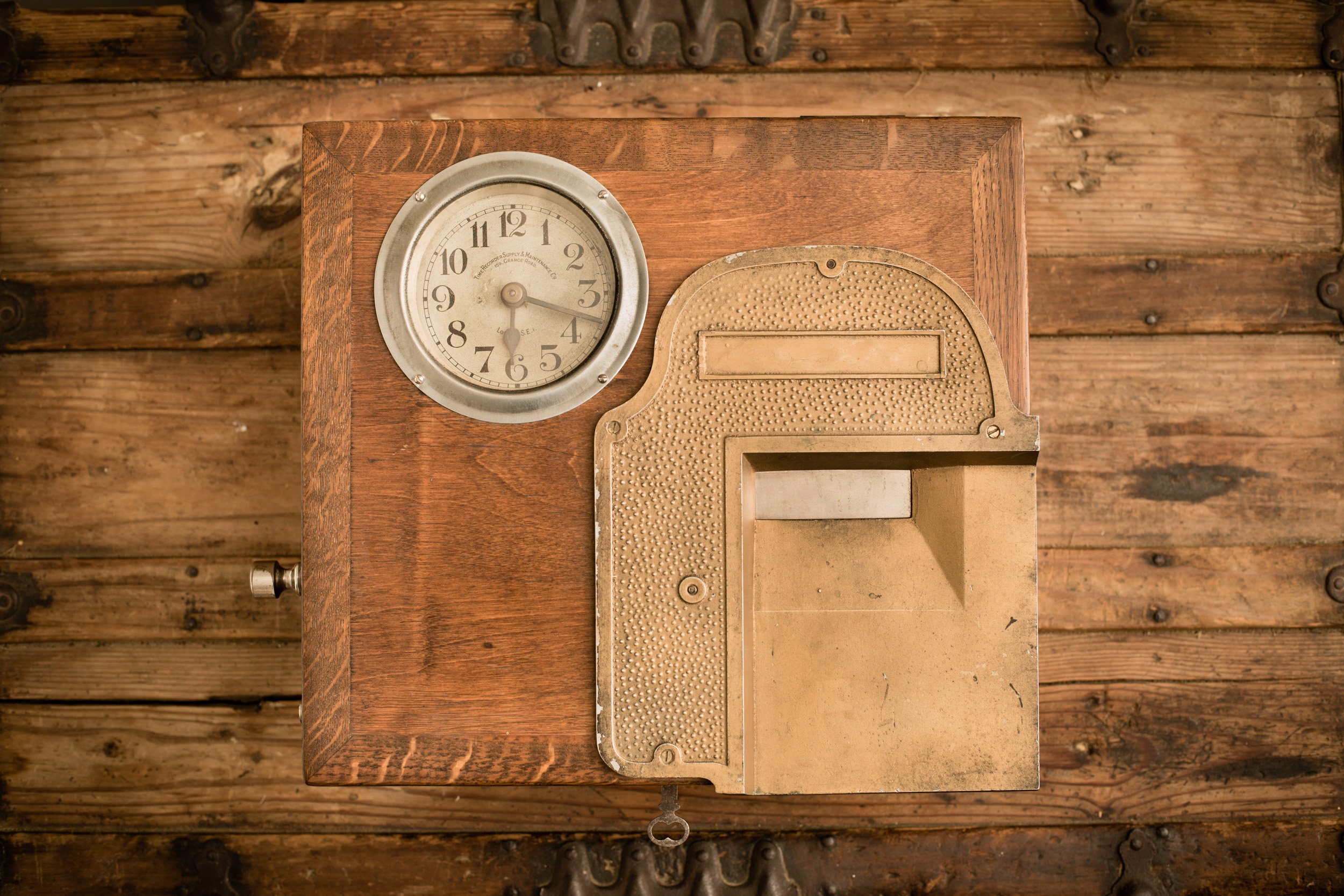 Receipt Recorder Time Clock, London England, Wood, Metal, Vintage ...
