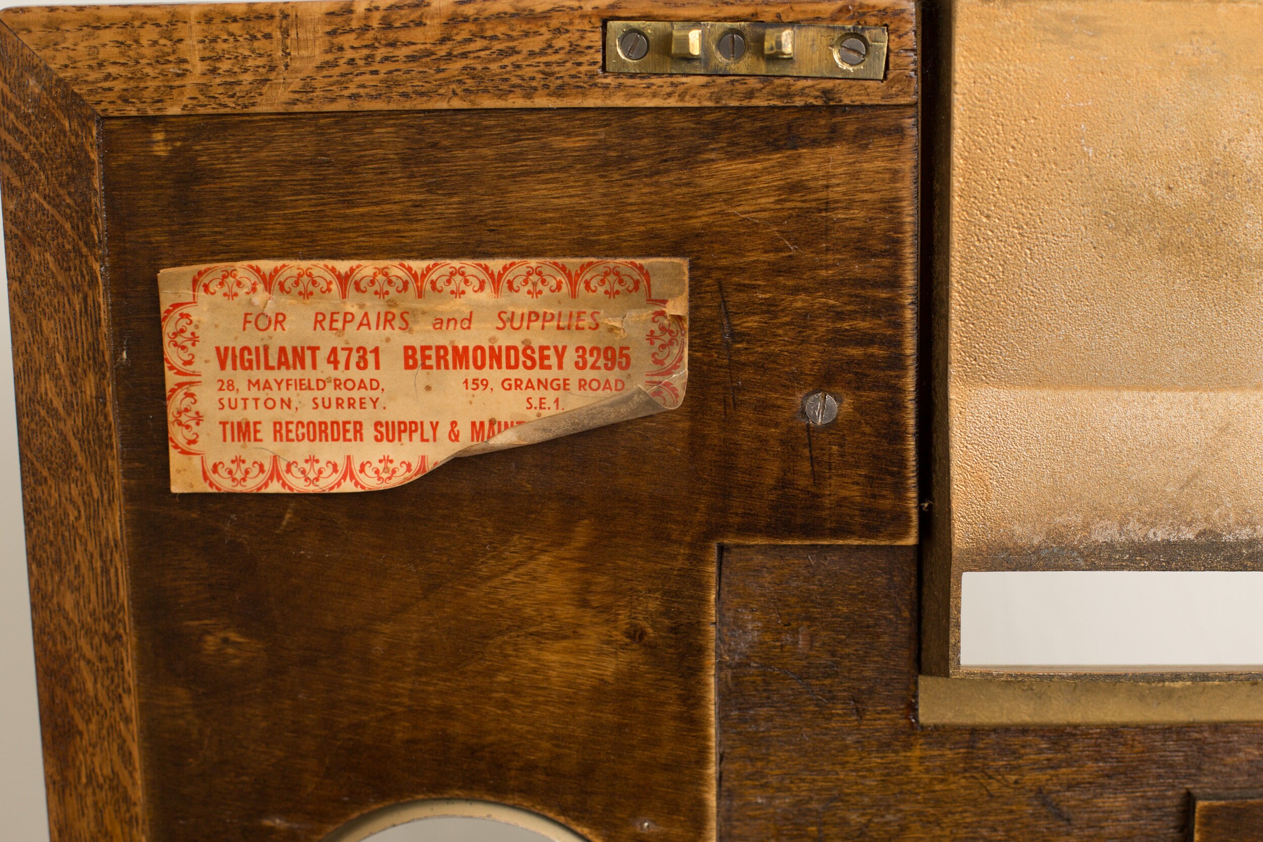 Receipt Recorder Time Clock, London England, Wood, Metal, Vintage ...