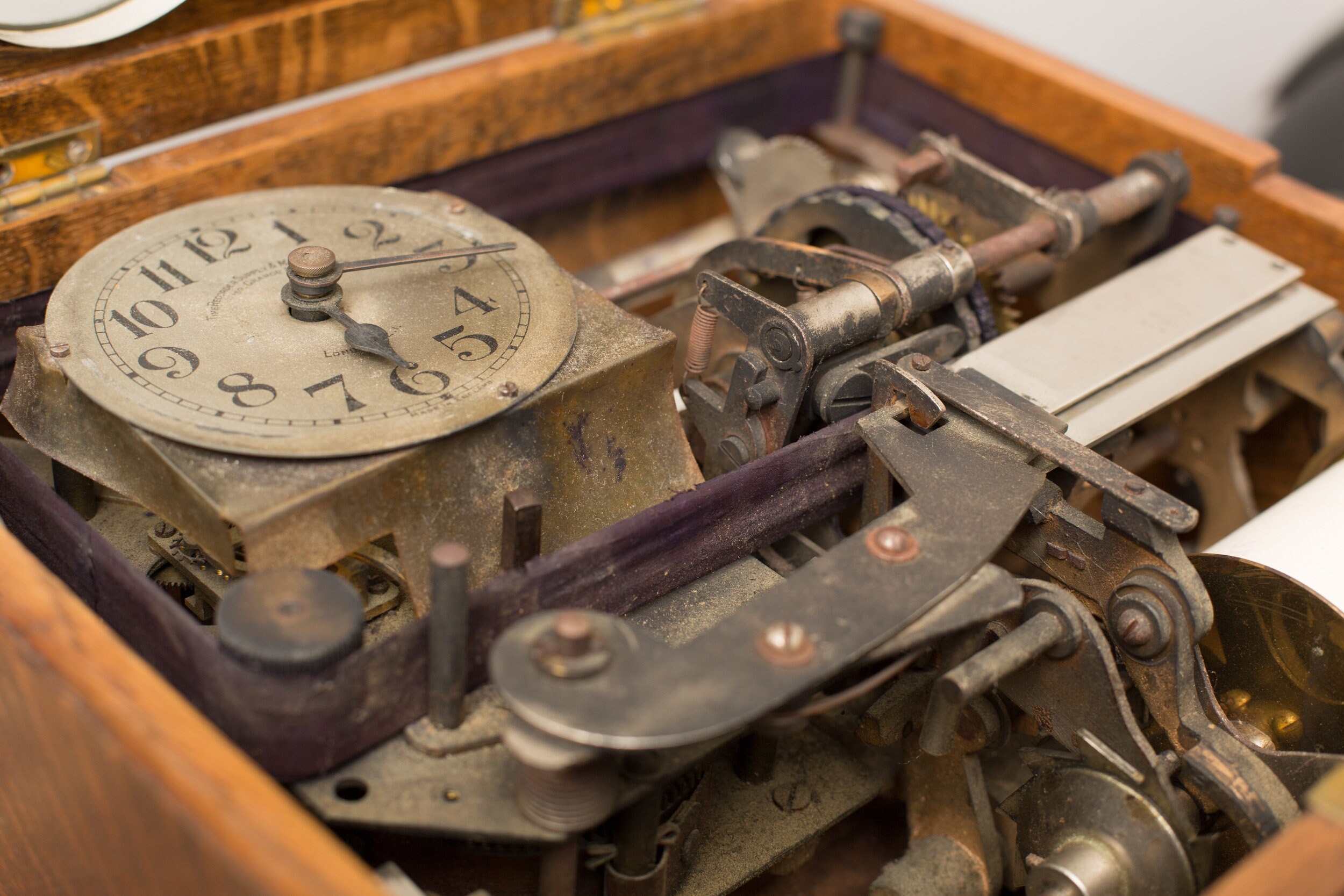 Receipt Recorder Time Clock, London England, Wood, Metal, Vintage ...