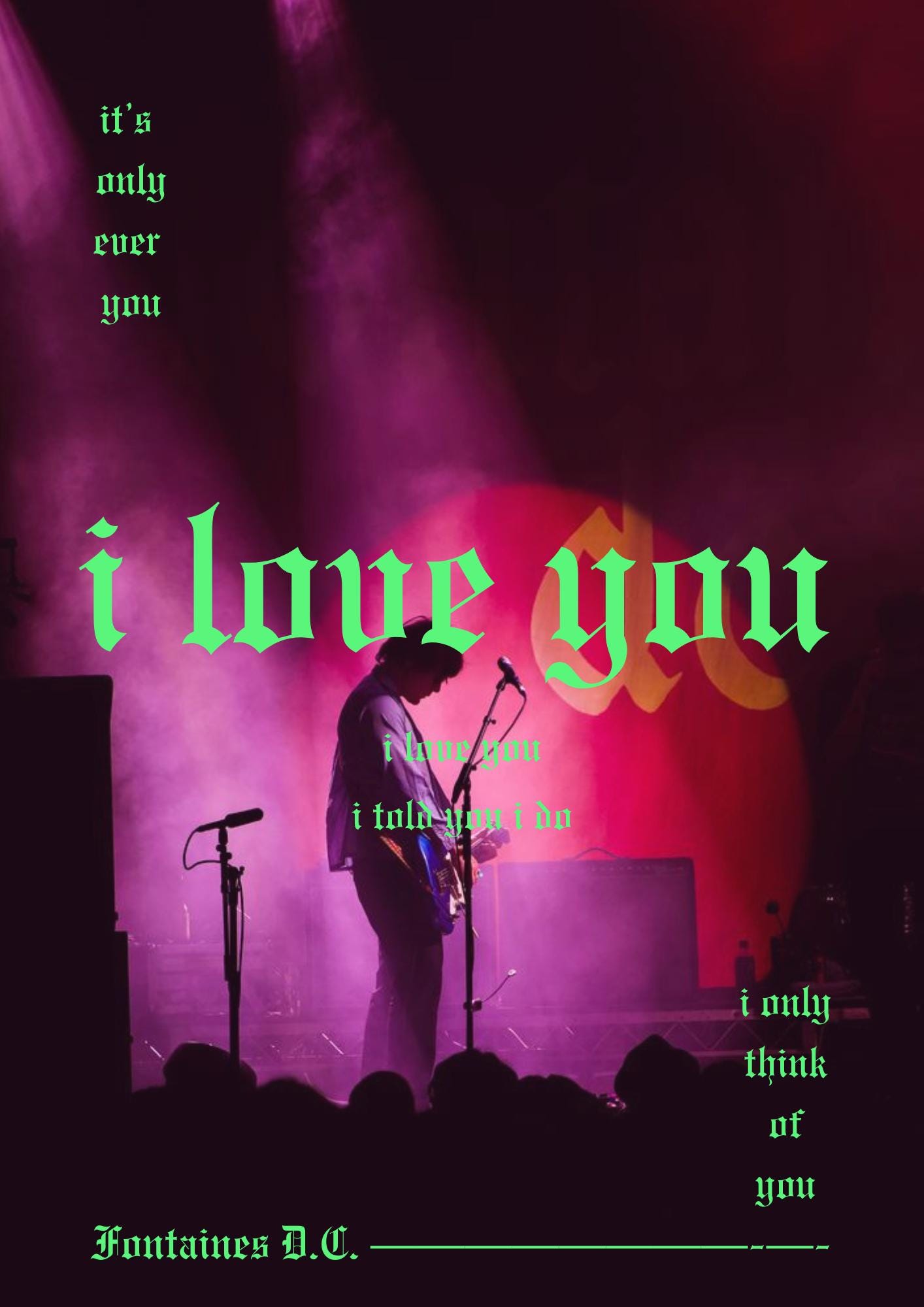 FONTAINES DC Poster I Love You A3 Poster. Print at Home/print Online A3 ...
