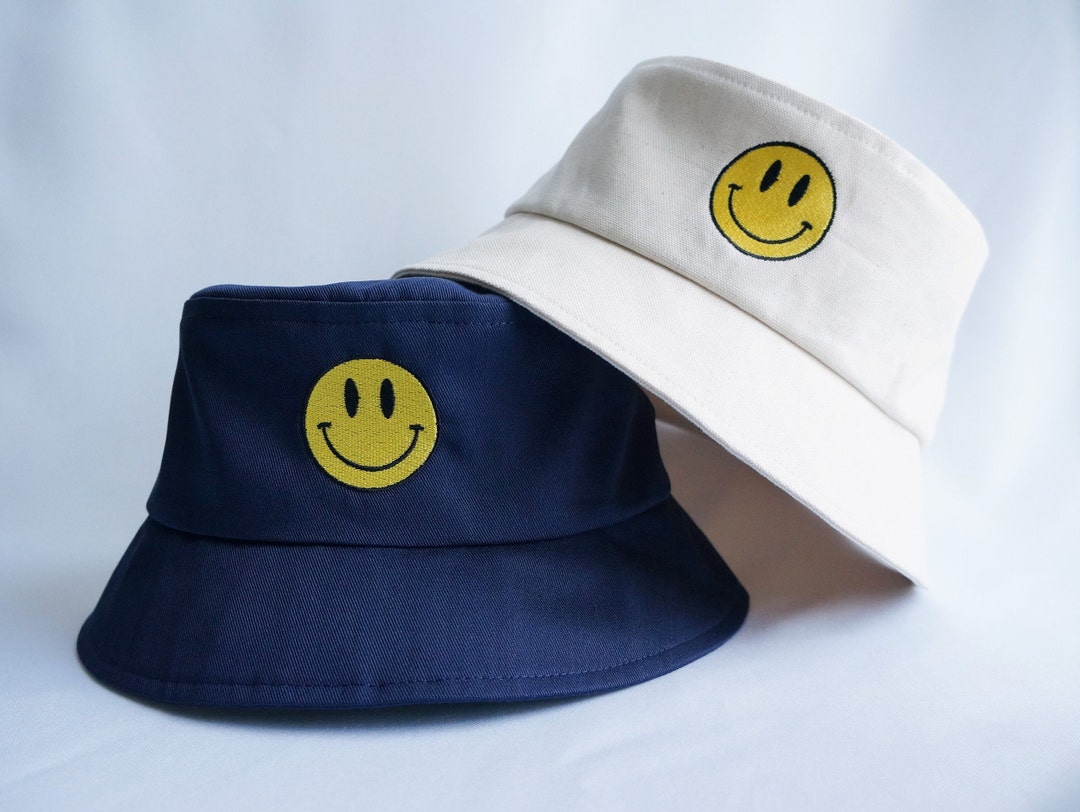 Smiley Face Bucket Hat, Summer Hat, Hat With Smiley Face, Trendy, Happy ...