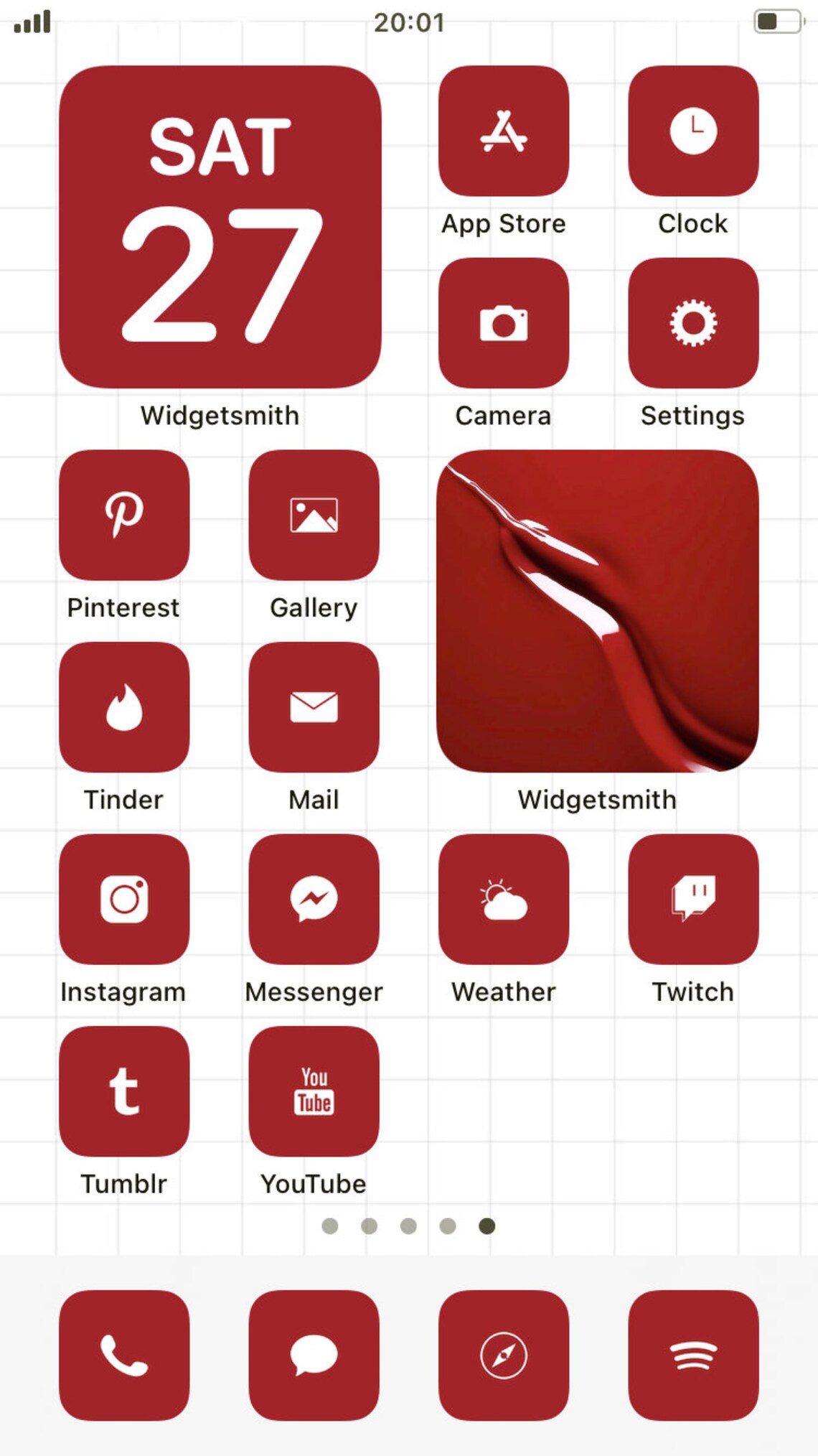 Wine Red IOS 14 Icon Theme Pack - Red & White Aesthetic Home Screen ...