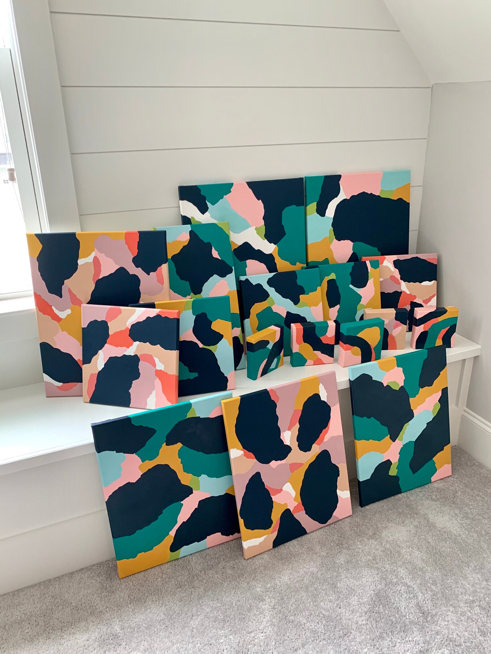 Acrylic Abstract Painting Original Painting Geometric Art | Etsy