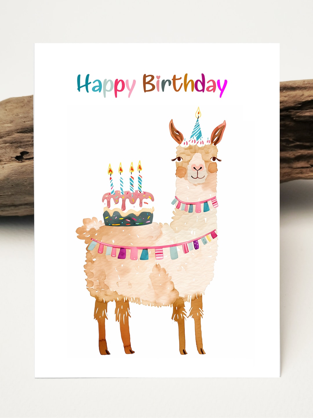 Happy Birthday Card Alpaca Llama | Birthday Card Alpaca | Children's ...