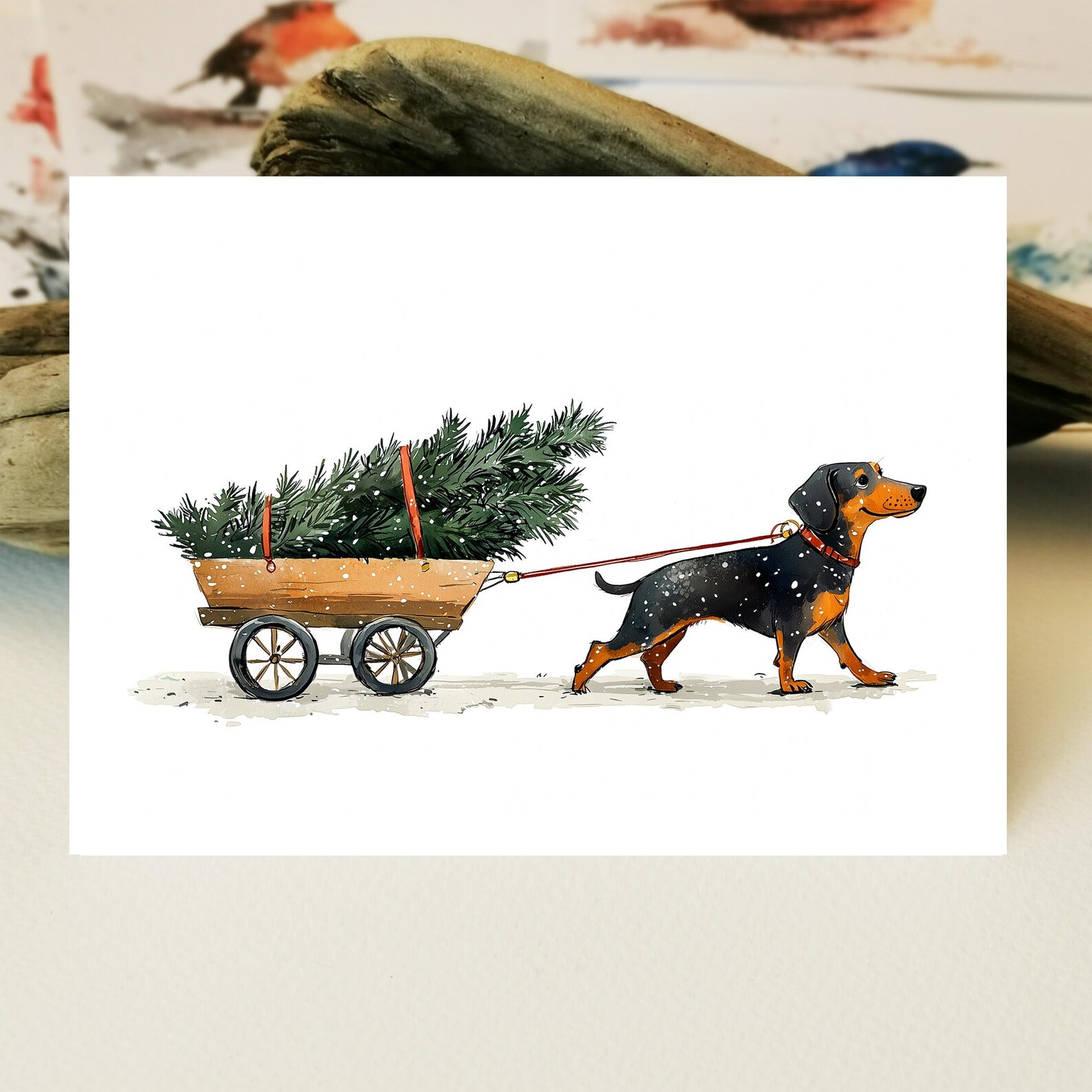 Greeting Card Christmas Card Dachshund I Dachshund Christmas Tree ...