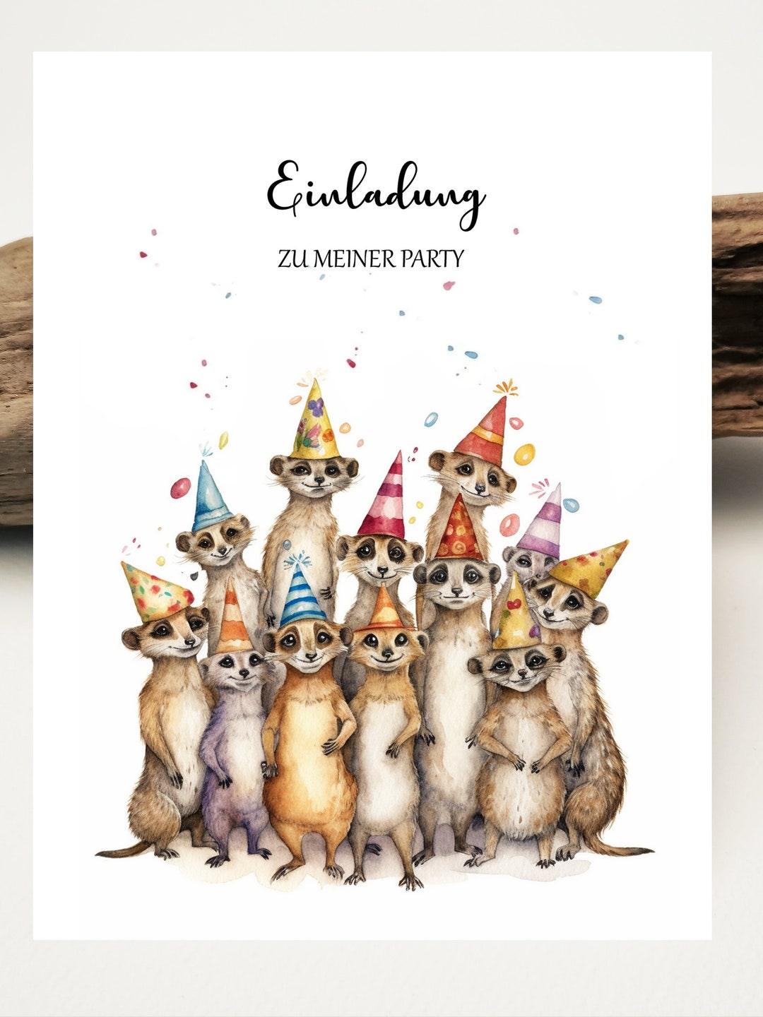 Children's Birthday Invitation Cards Meerkat Card Happy Birthday ...