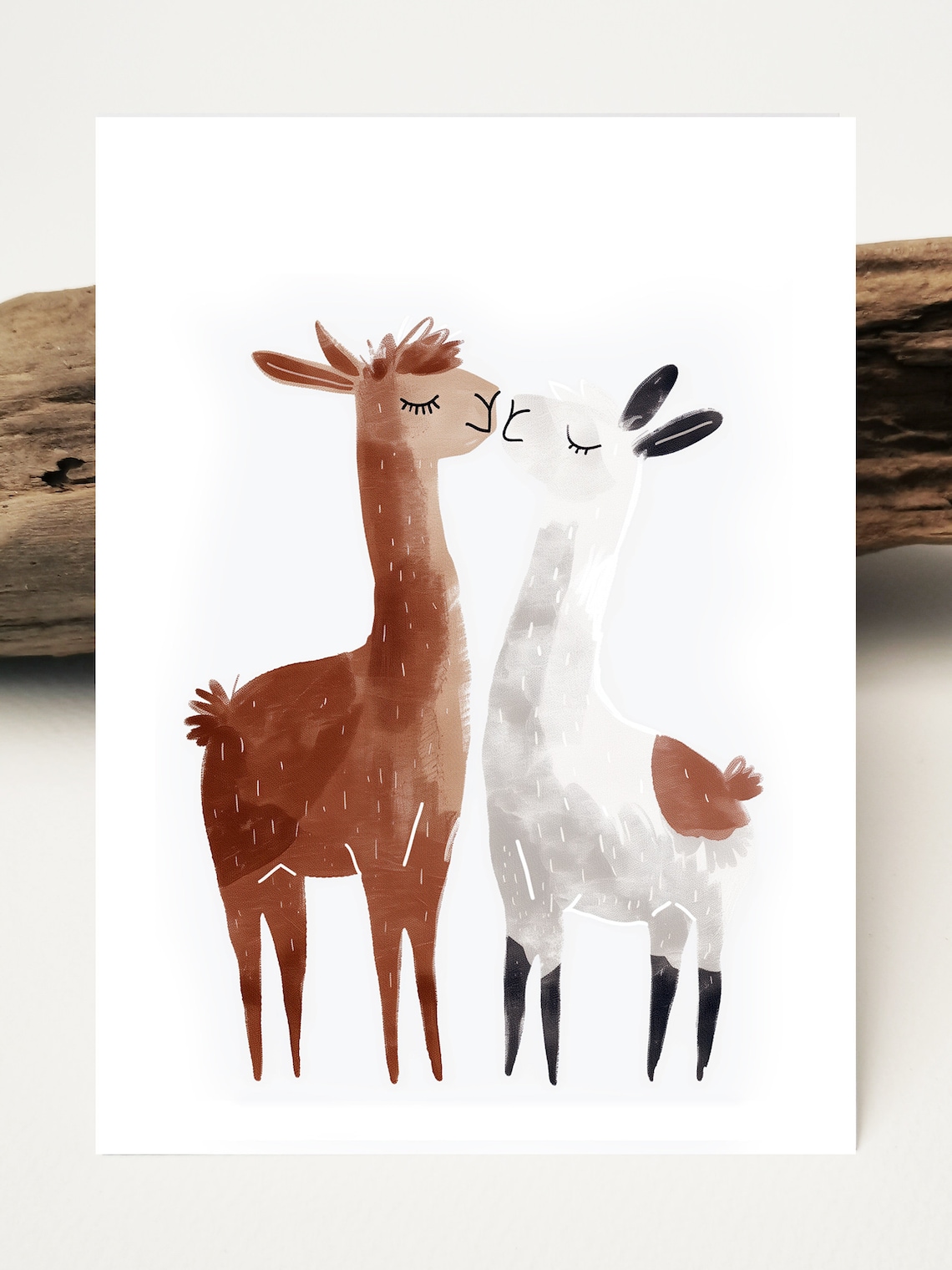 Cute Llama Watercolor Card | Loving Llama Postcard for Valentine's Day ...