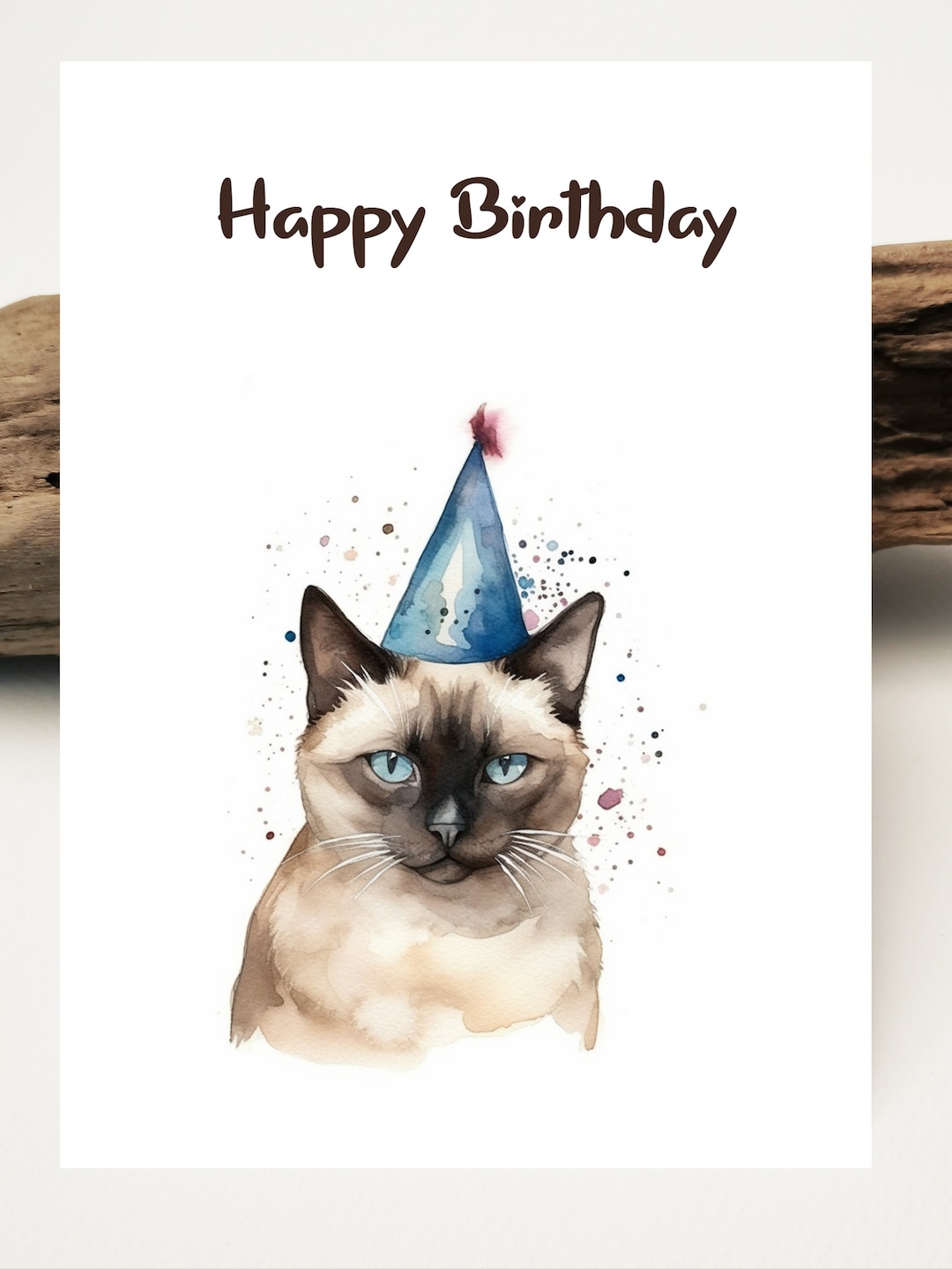 Watercolor Card Siamese Cat | Birthday Card Siamese Cat | Kitten ...