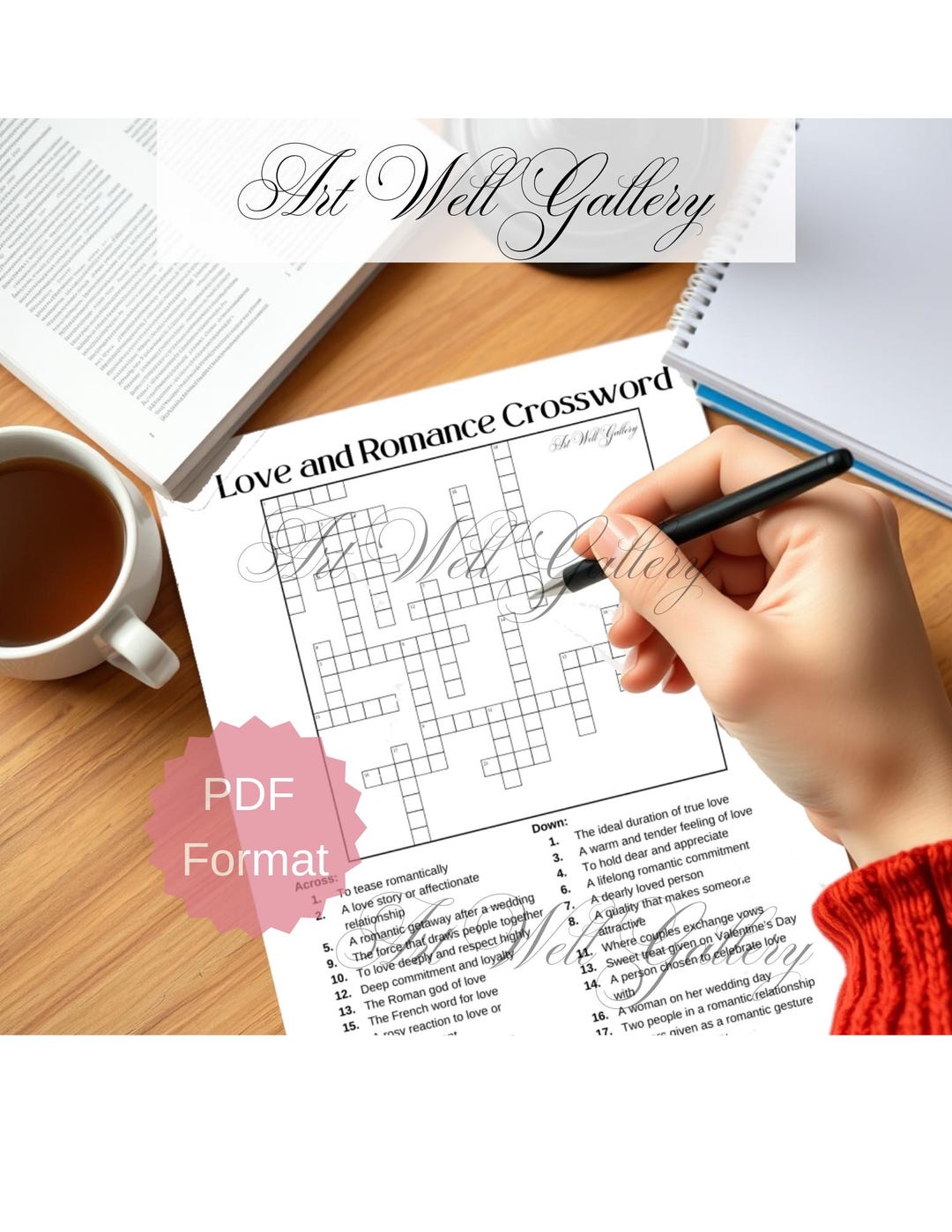 Valentine's Day Crossword Printable, Valentines Activity, Love ...