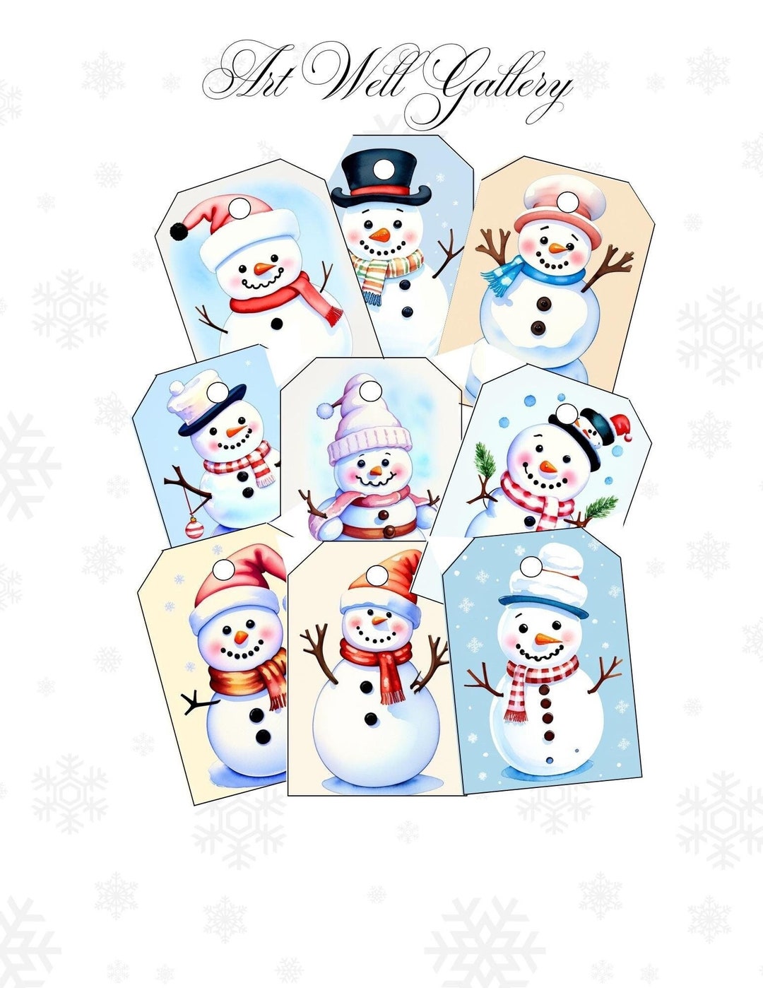 Snowman Gift Tags, Christmas Gift Tag, Printable Gift Tags, Christmas ...