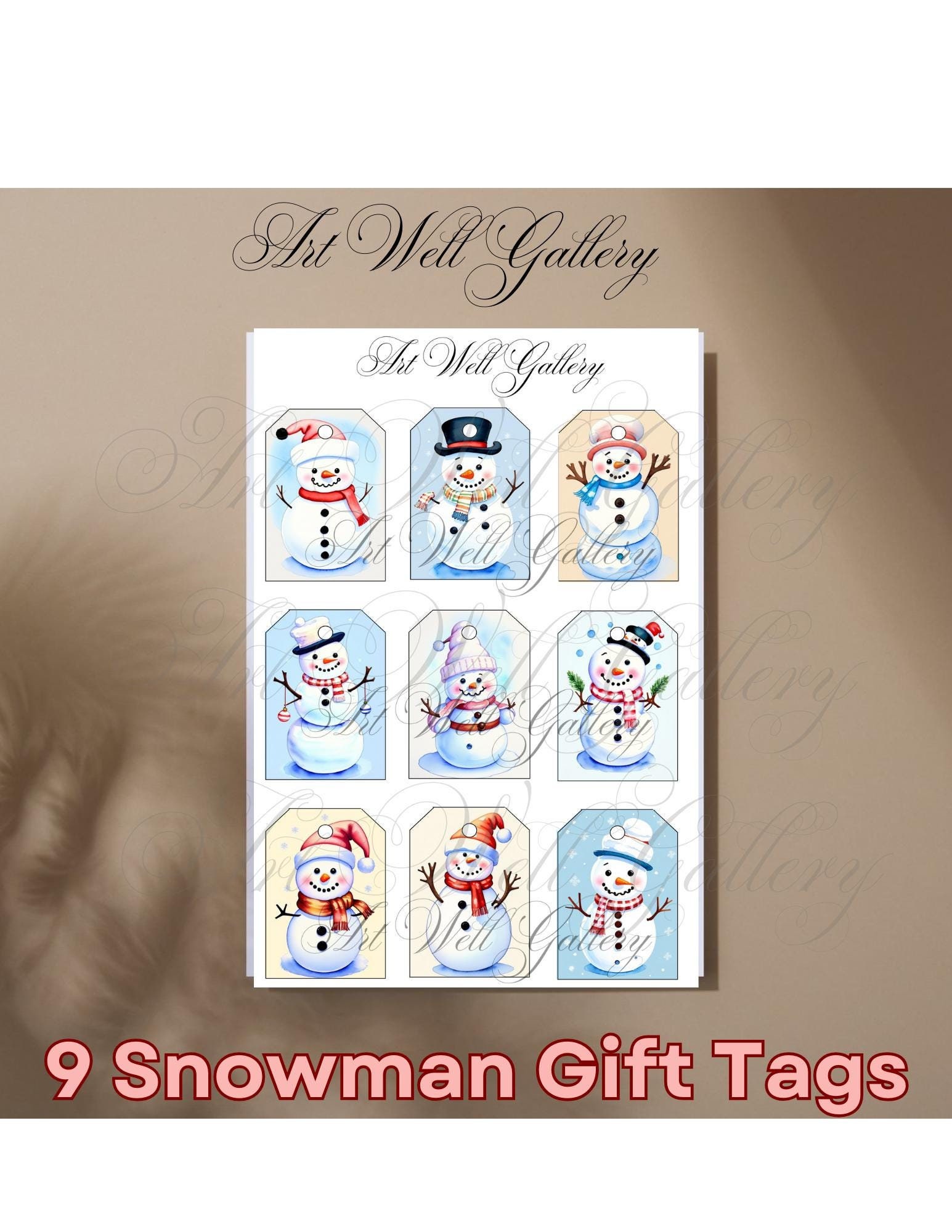 Snowman Gift Tags, Christmas Gift Tag, Printable Gift Tags, Christmas ...